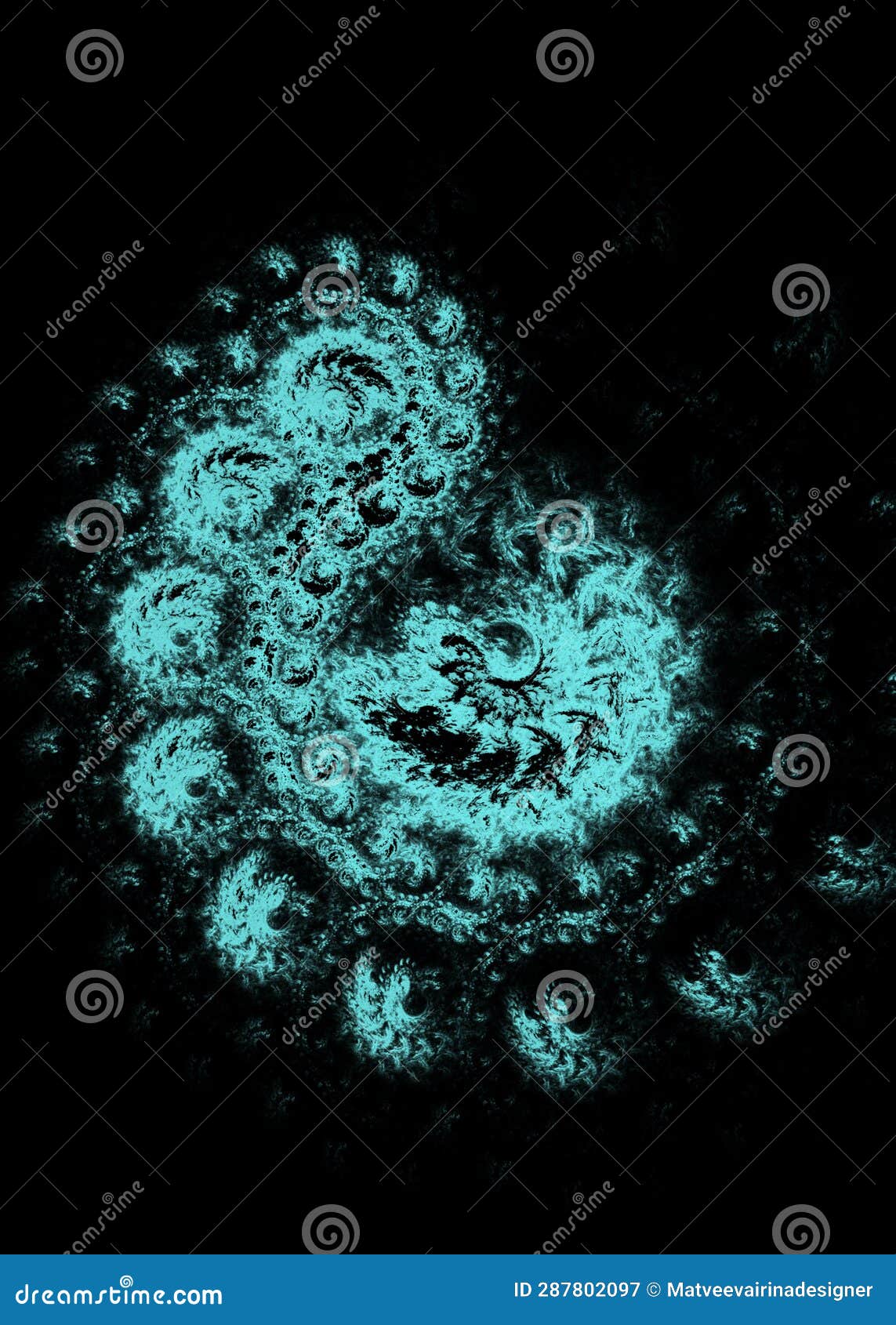 Bright Turquoise Shell-shaped Graphic Element with Patterns Stock ...