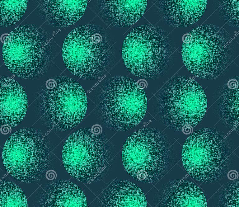 Bright Turquoise Sphere Seamless Pattern Trend Dotted Vector Dynamic Abstraction Stock ...