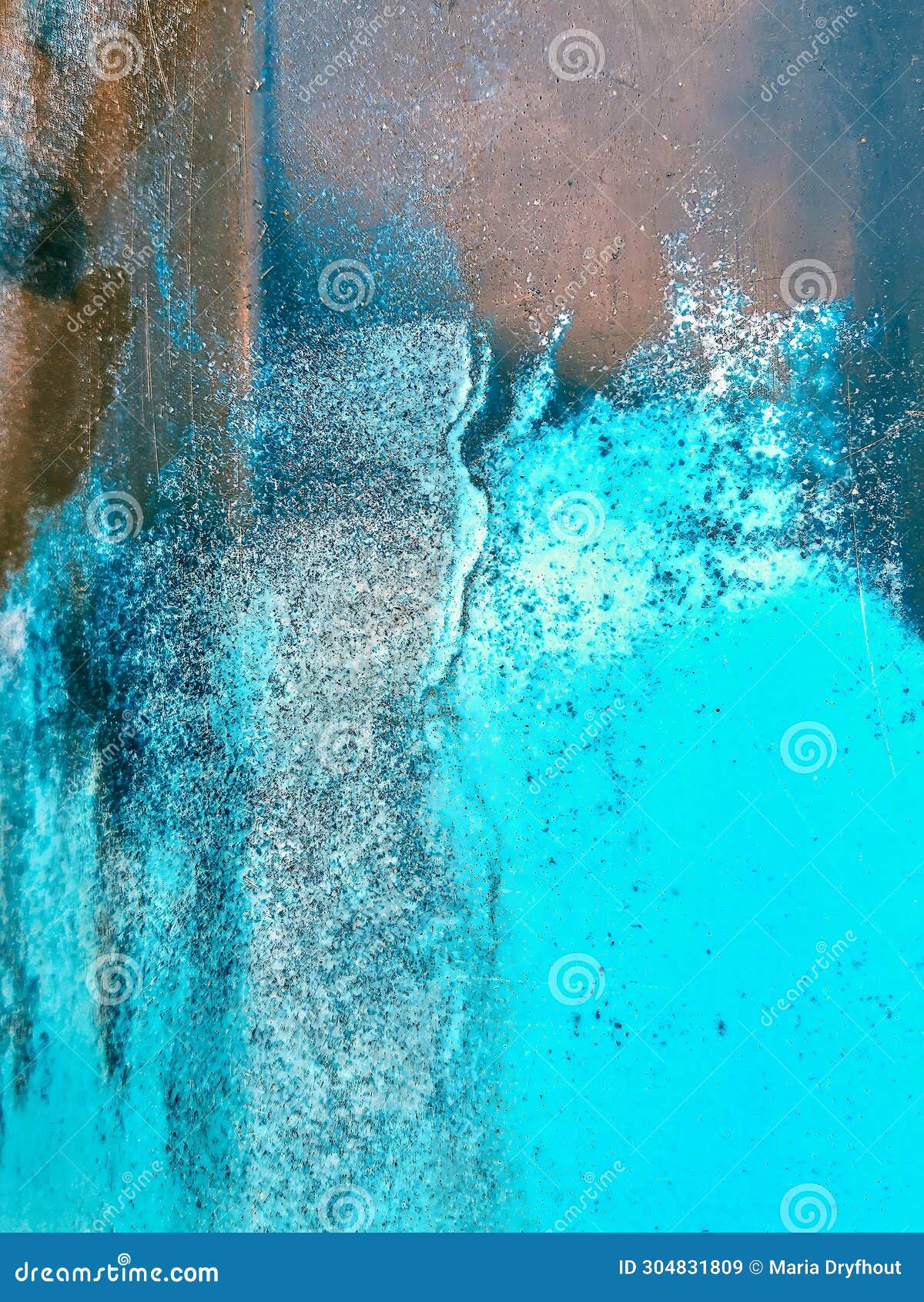 Turquoise Paint and Rust Grunge Texture Stock Image - Image of ...