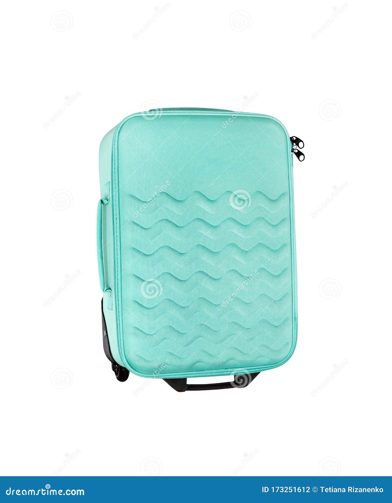Bright Turquoise Travel Suitcase Isolated on White Background with ...
