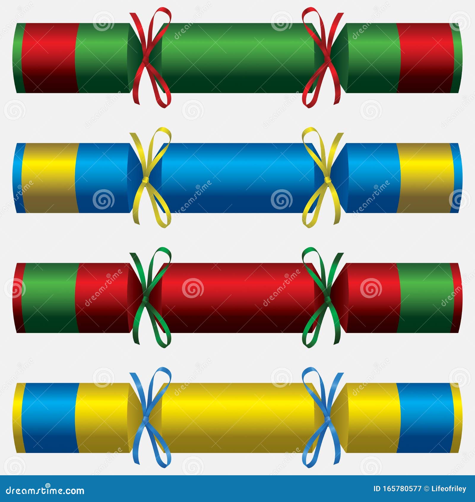 Bright Two Tone Christmas Crackers Stock Illustration - Illustration of ...