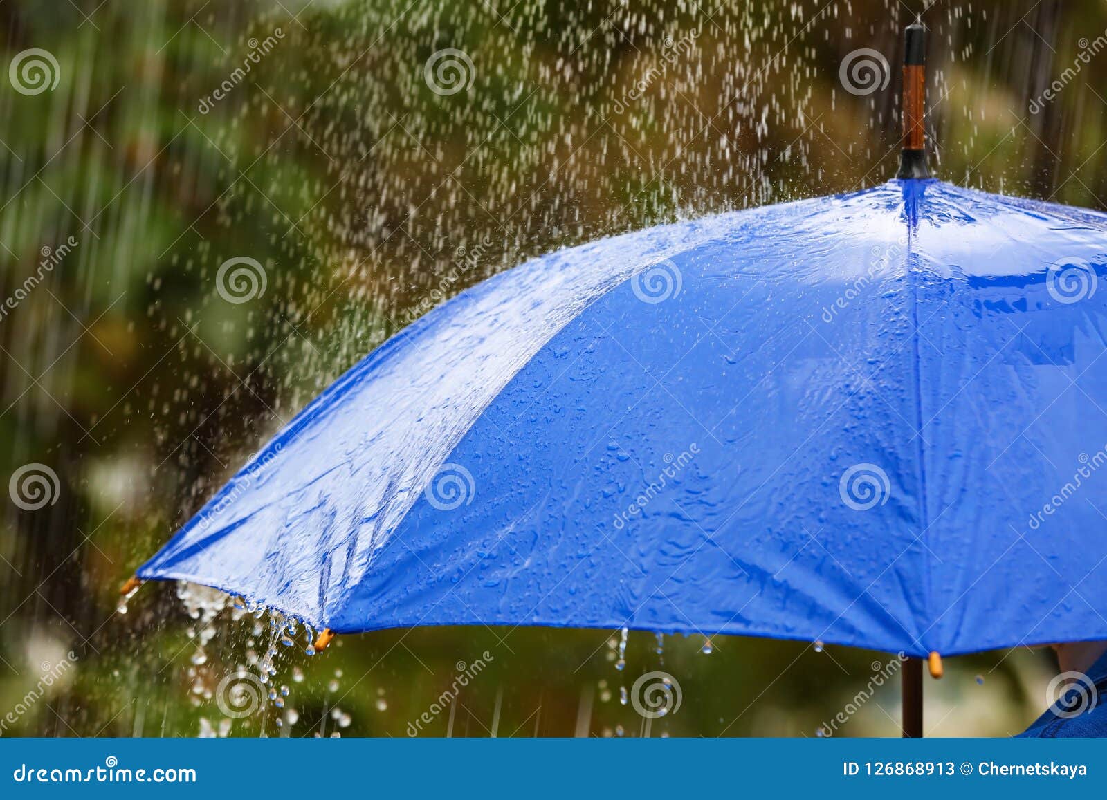 Bright Umbrella Under Rain on Street Stock Image - Image of autumn ...