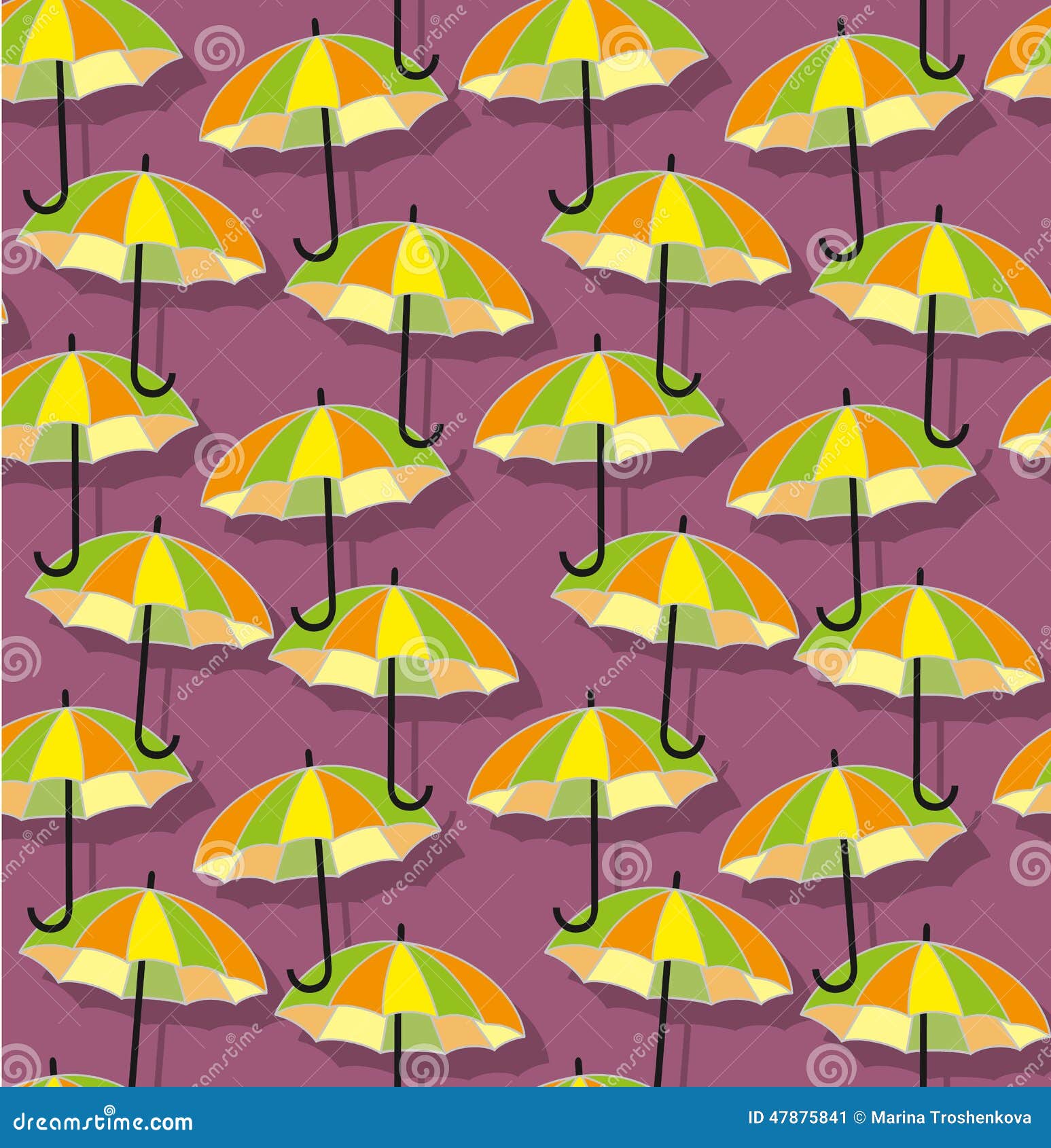 Bright Umbrellas Seamless Pattern Stock Vector - Illustration of ...