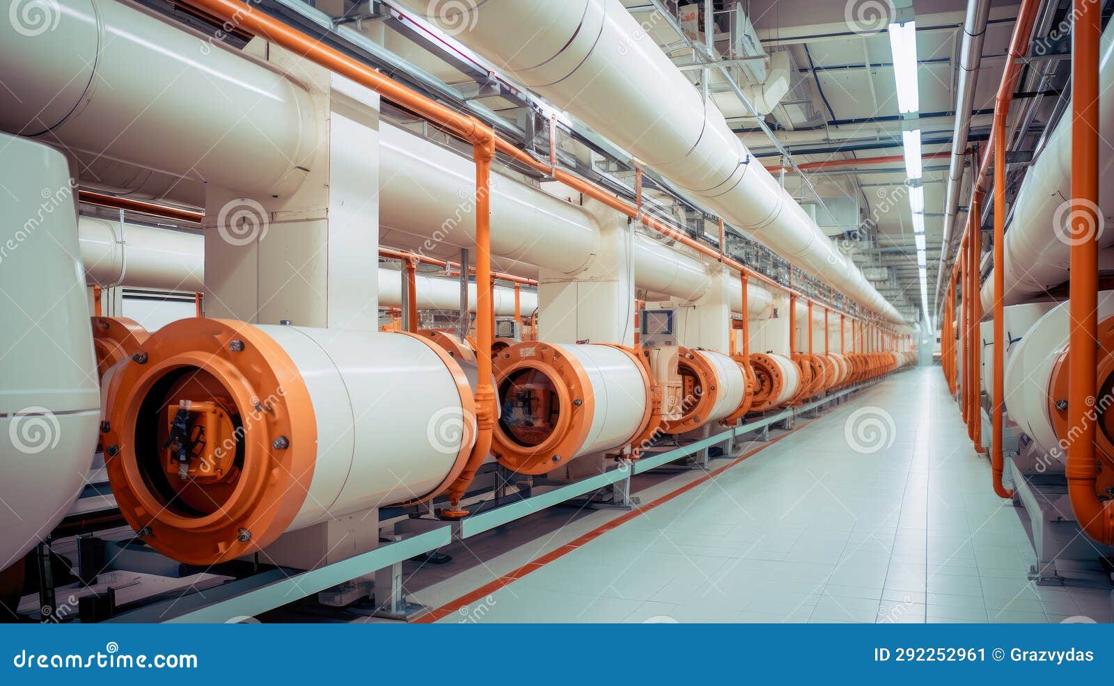 Bright Underground Corridor with Modern Drainage, Heating and ...