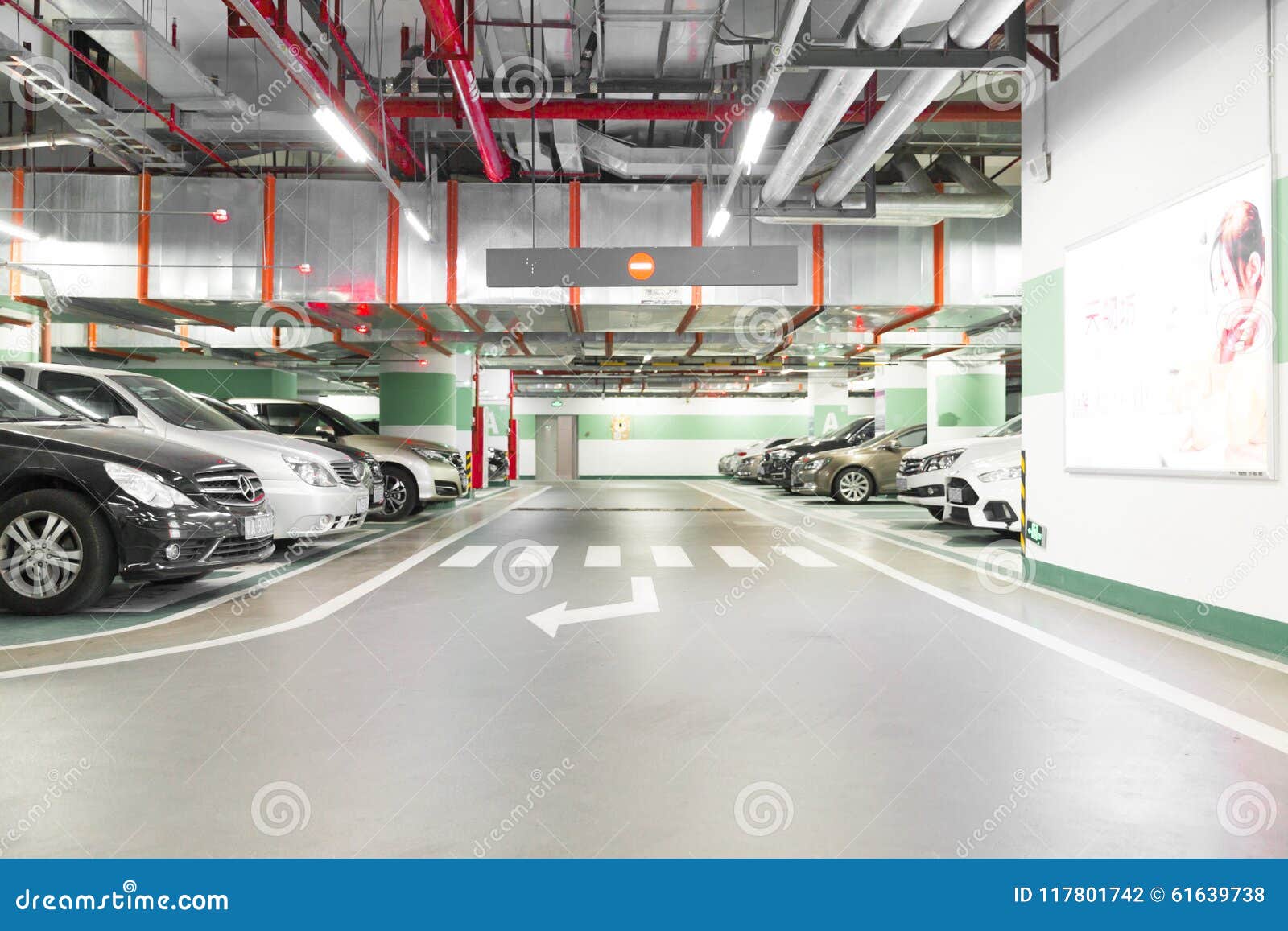 Underground Parking Garage. Industrial Background Editorial Photography ...