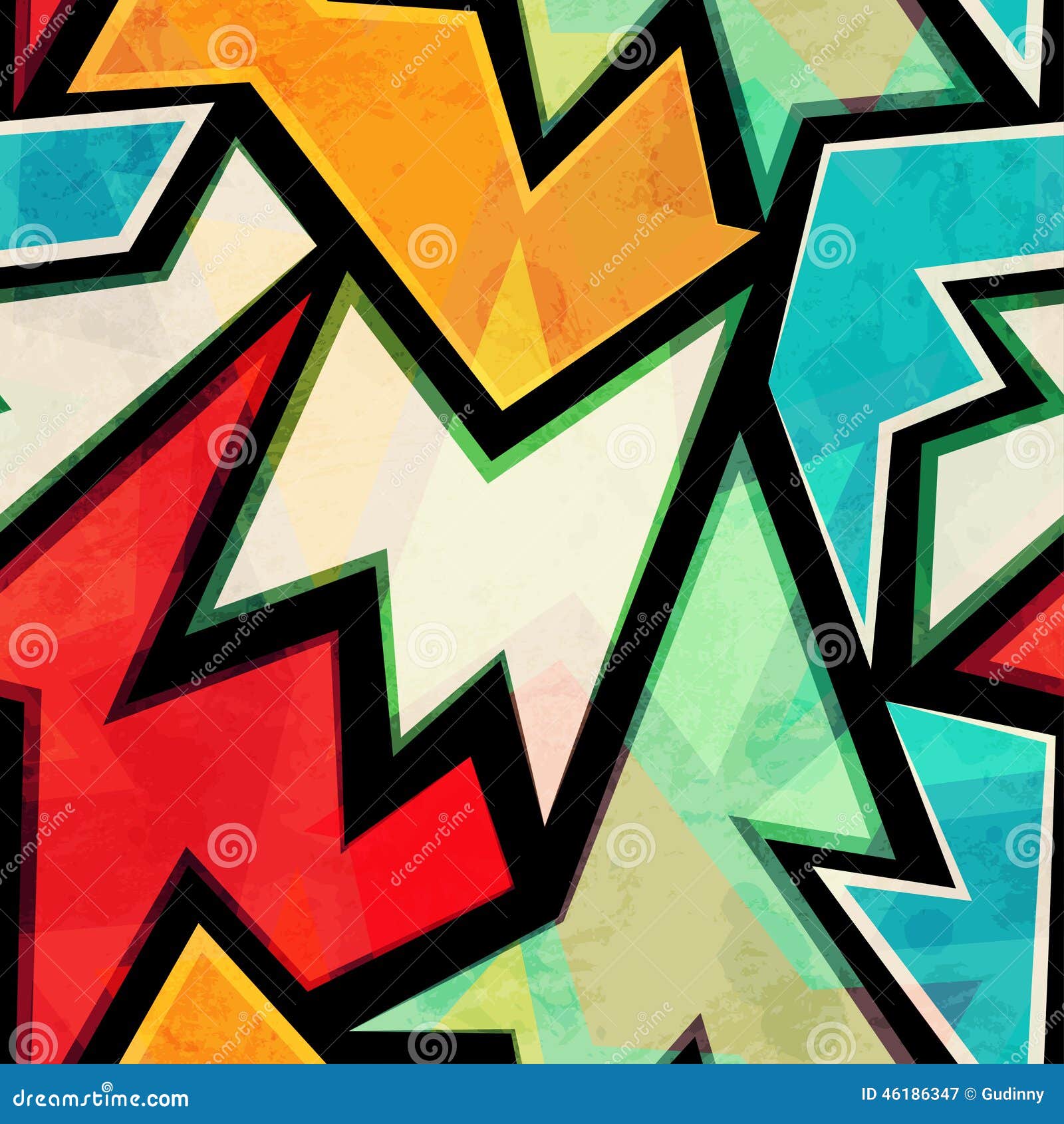 Bright Urban Geometric Seamless Pattern Stock Vector - Illustration of ...