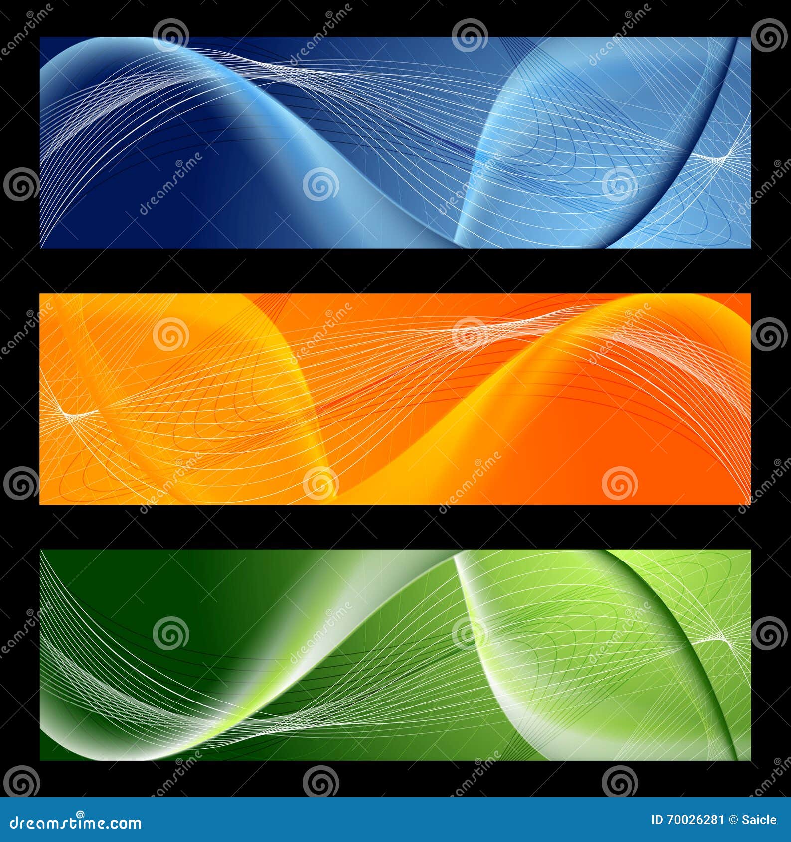 Bright Vector Abstract Wavy Banners Stock Vector - Illustration of ...