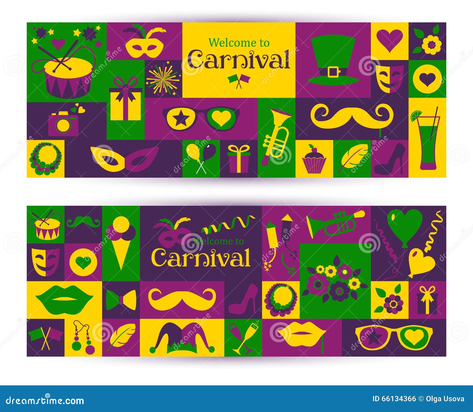 Bright Vector Carnival Banners Stock Vector - Illustration of festive ...