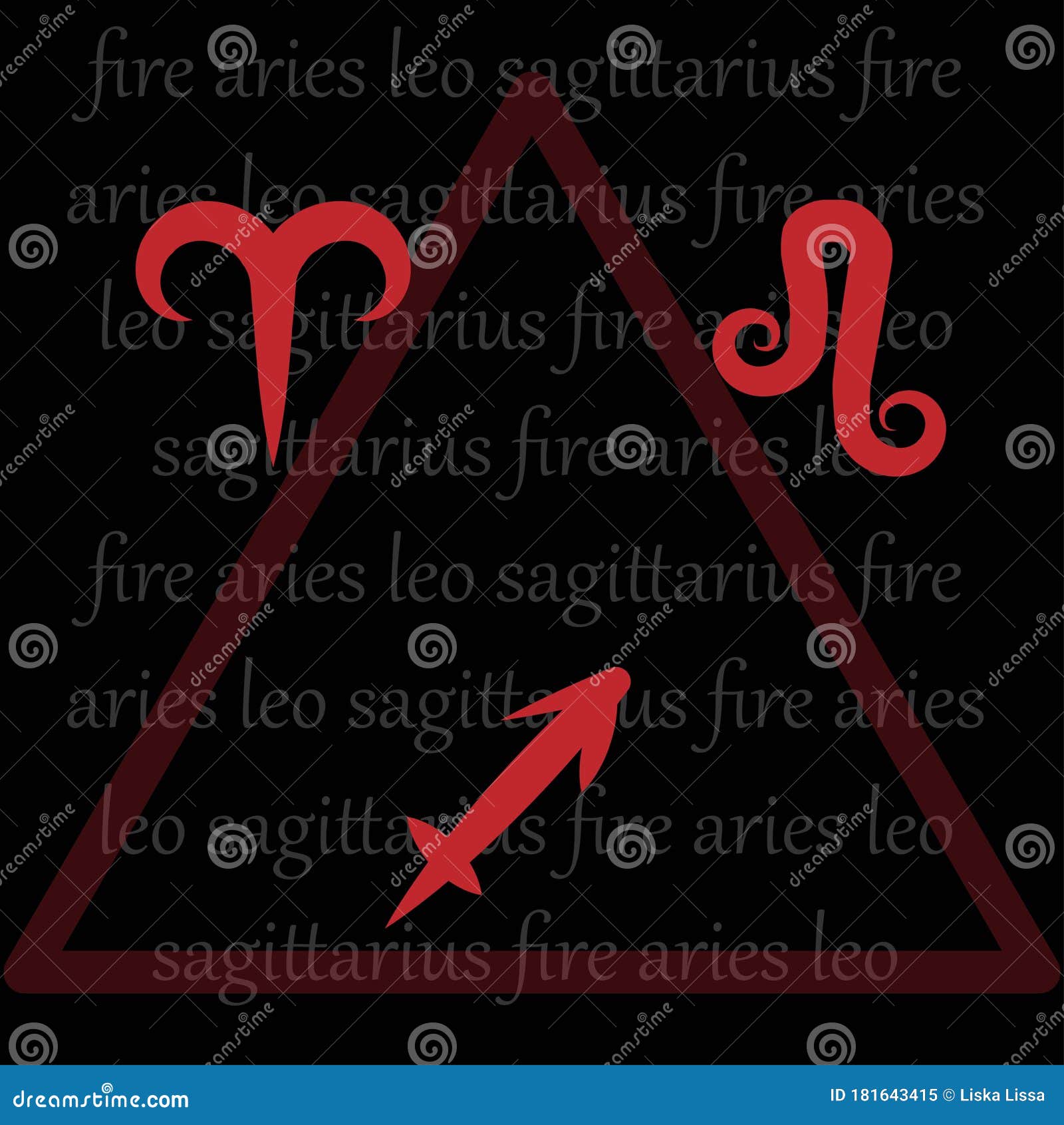 Set Of 3 Fire Zodiac Signs Vector Illustration | CartoonDealer.com ...