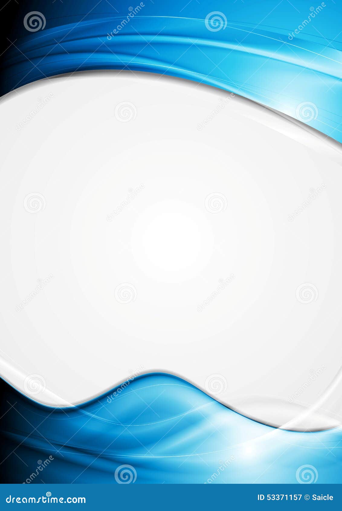 Bright Vector Flyer with Blue Waves Stock Vector - Illustration of ...