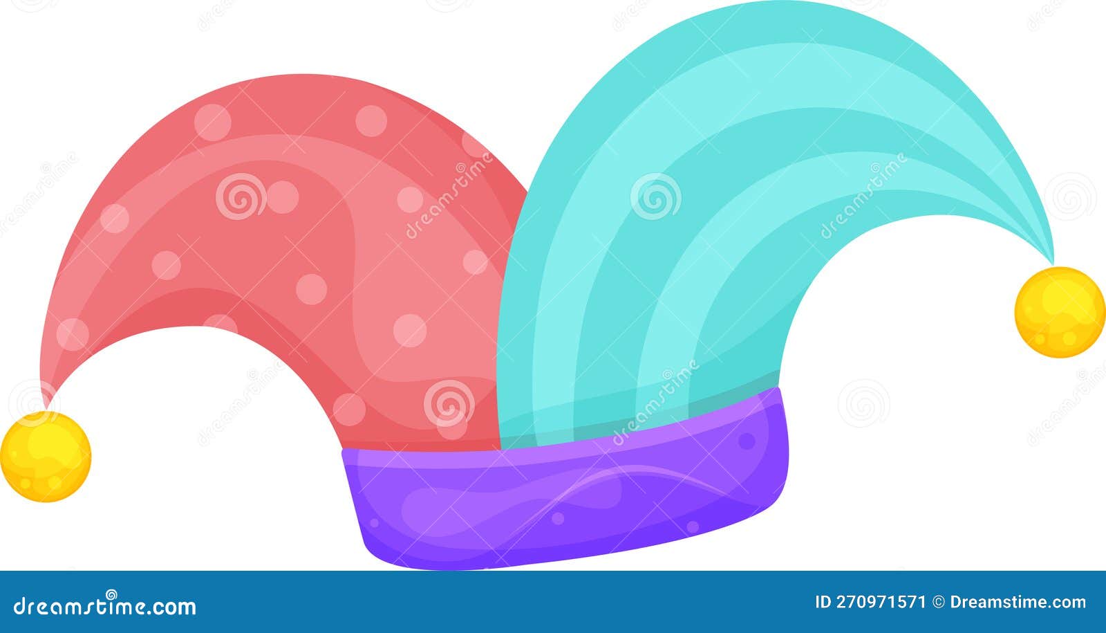 Bright Vector Illustration of a Buffoons Hat, Fools Day,circus Costume ...