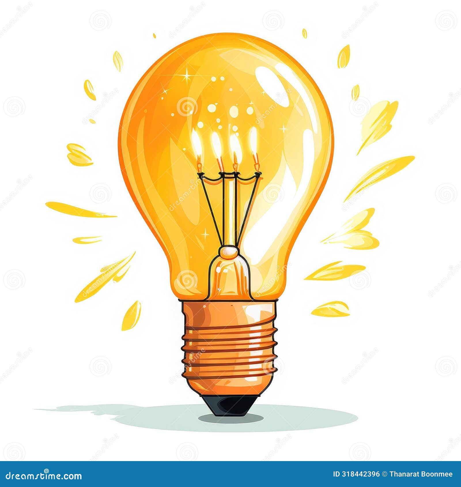 Bright Vector Illustration of a Glowing Light Bulb Emitting Rays, Ai ...