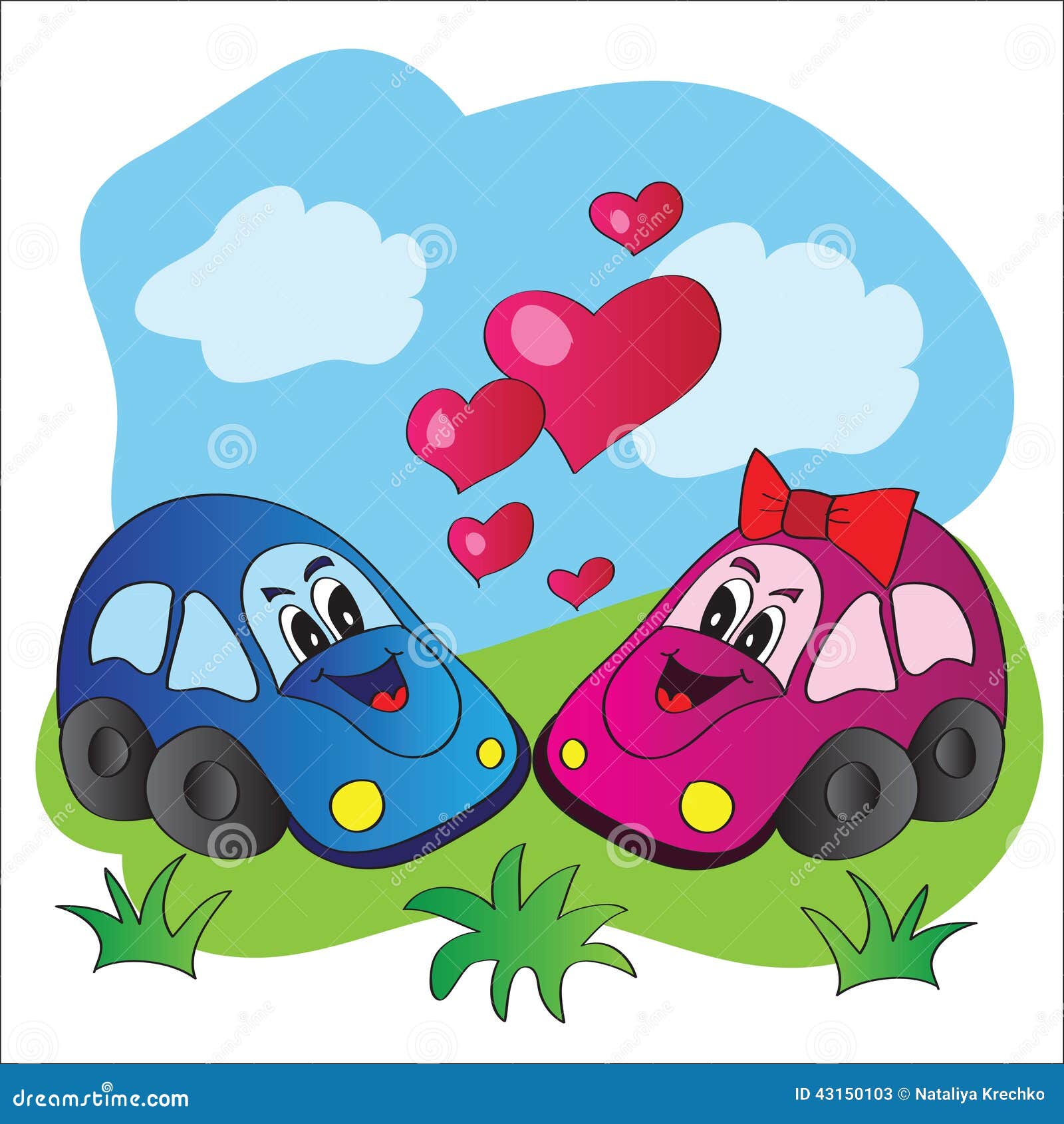 Bright Vector Illustration Love Cars Stock Vector - Illustration of ...