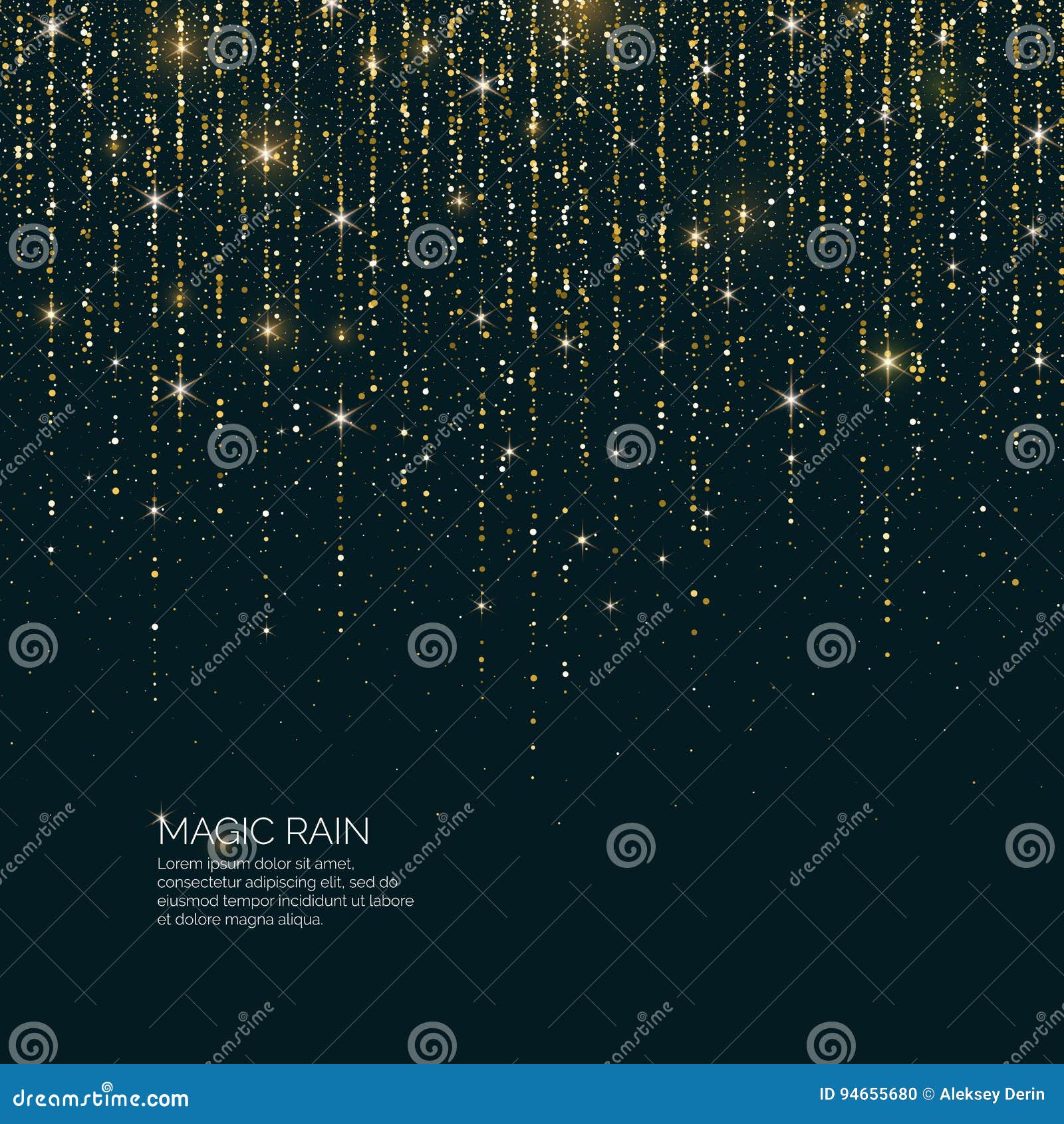 Bright Vector Illustration Magic Rain of Sparkling Glittery Particles ...