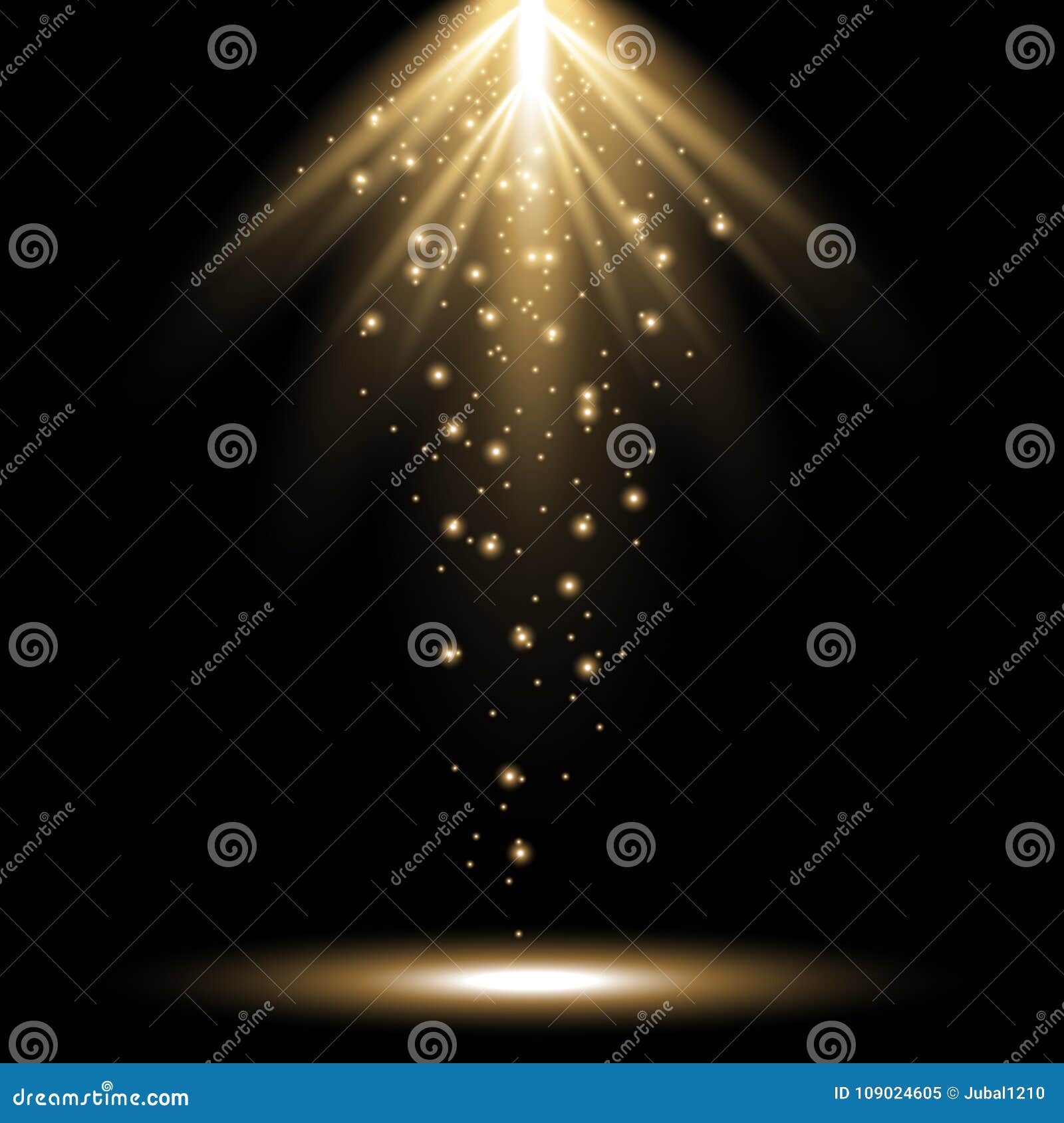 Rays of Light from Above, Golden Color Stock Vector - Illustration of ...