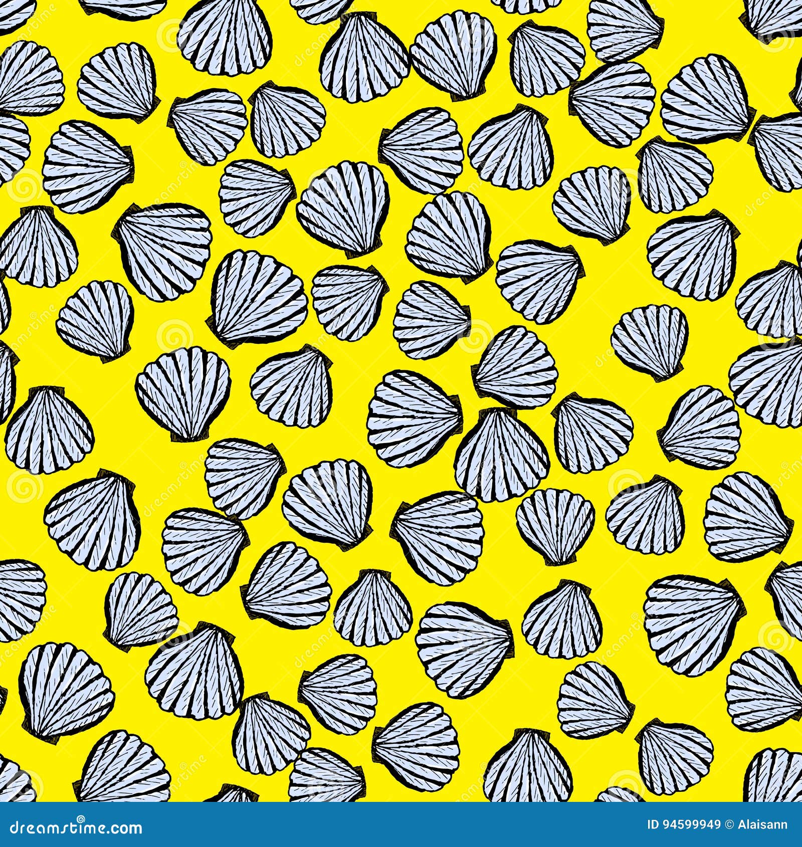Bright Vector Seamless Pattern with Seashells Stock Vector ...
