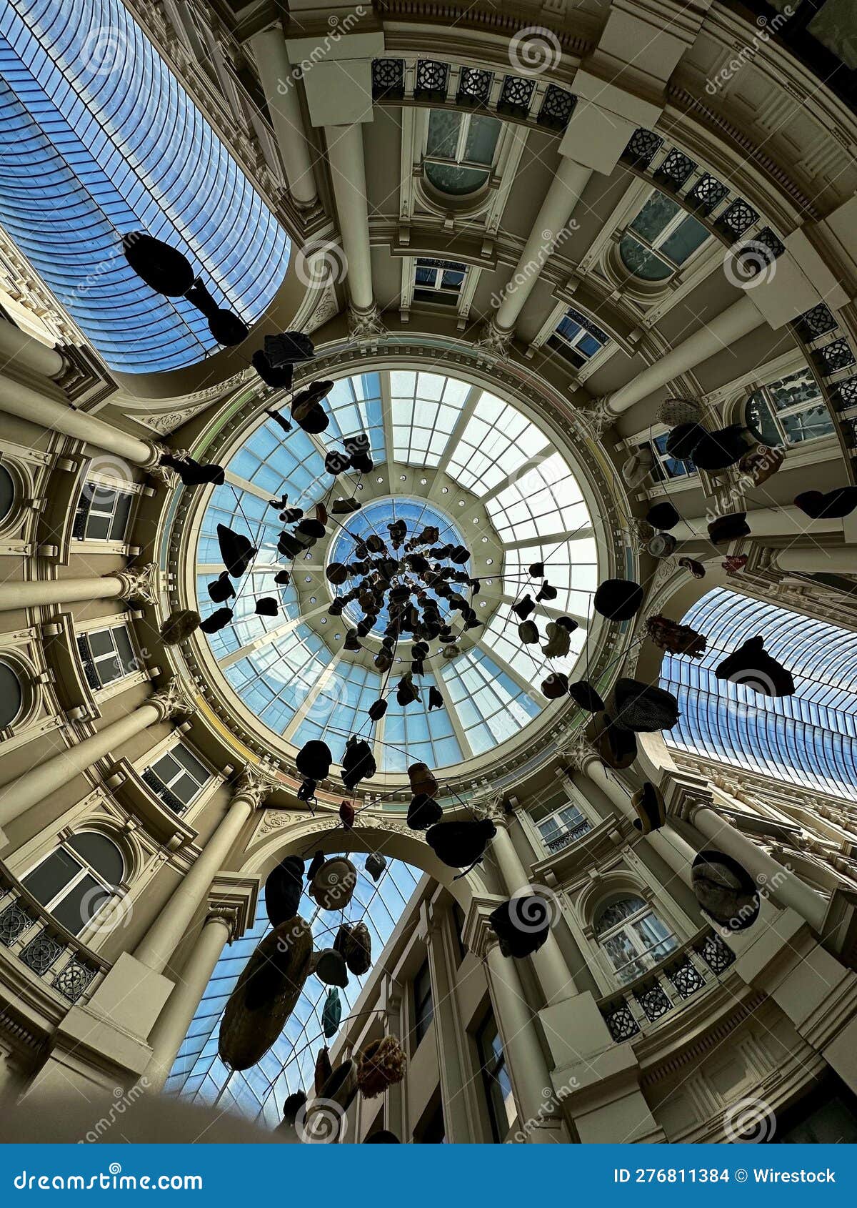 Bright, Vibrant Interior with an Ornamental Ceiling Stock Photo - Image ...