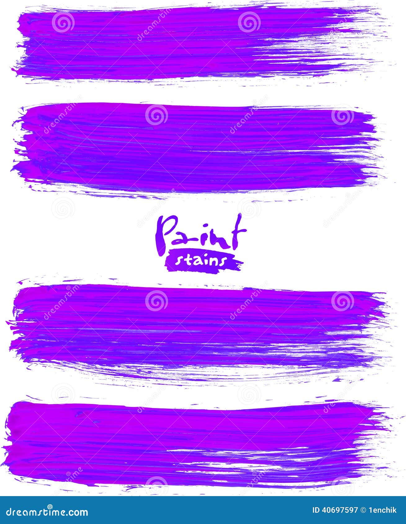 Bright Violet Acrylic Brush Strokes Stock Vector - Illustration of ...