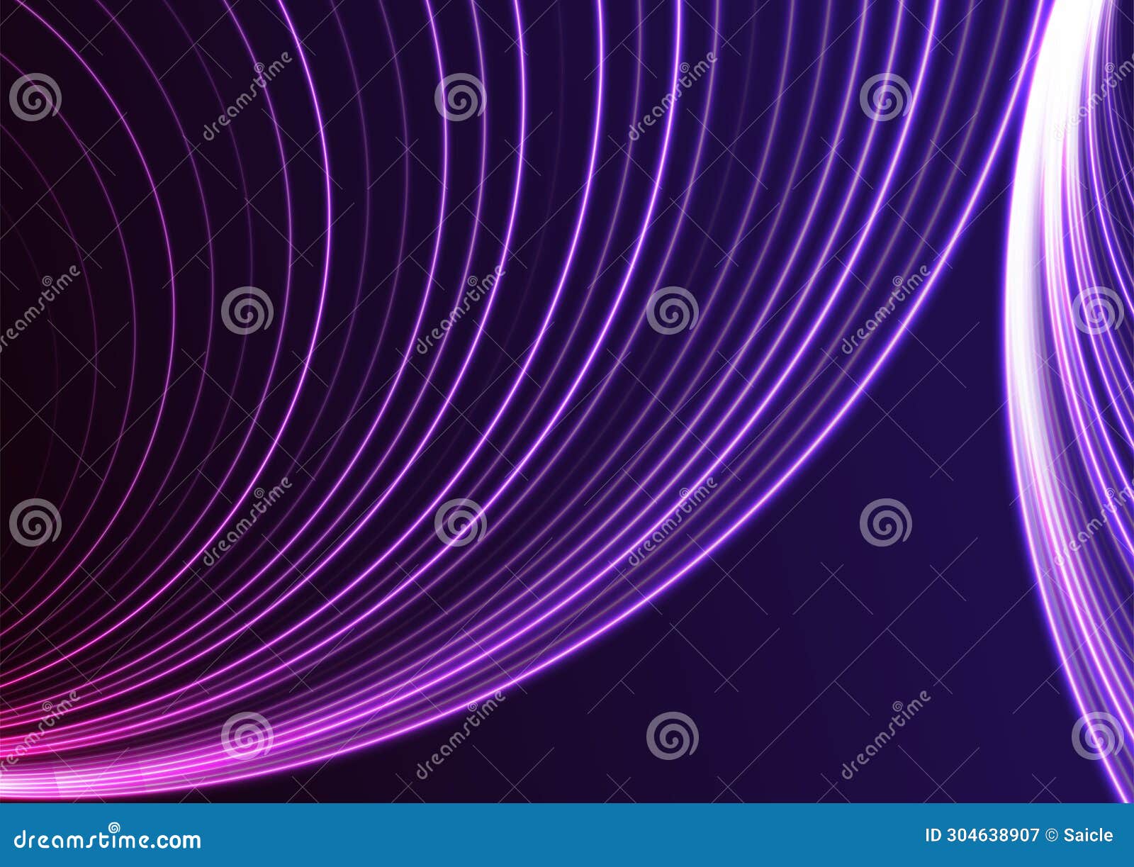 Bright Violet Neon Curved Lines Abstract Technology Background Stock ...