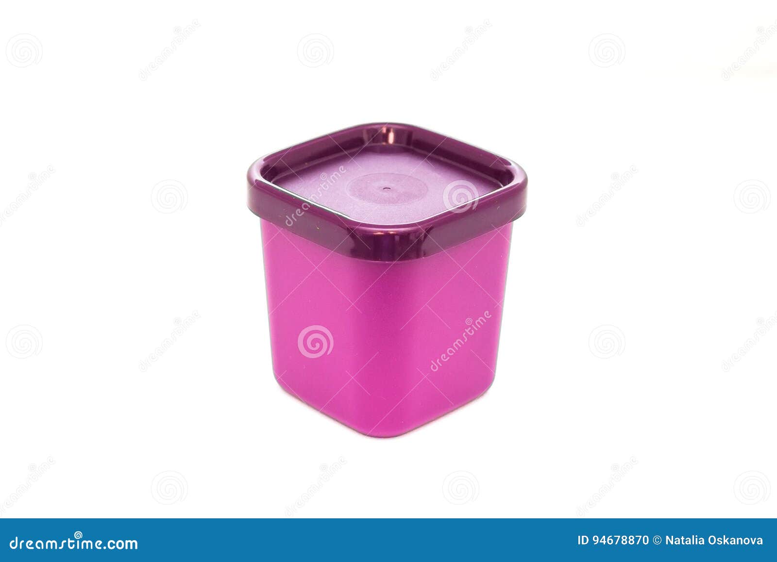 Bright Violet Plastic Food Container Isolated Stock Photo - Image of ...