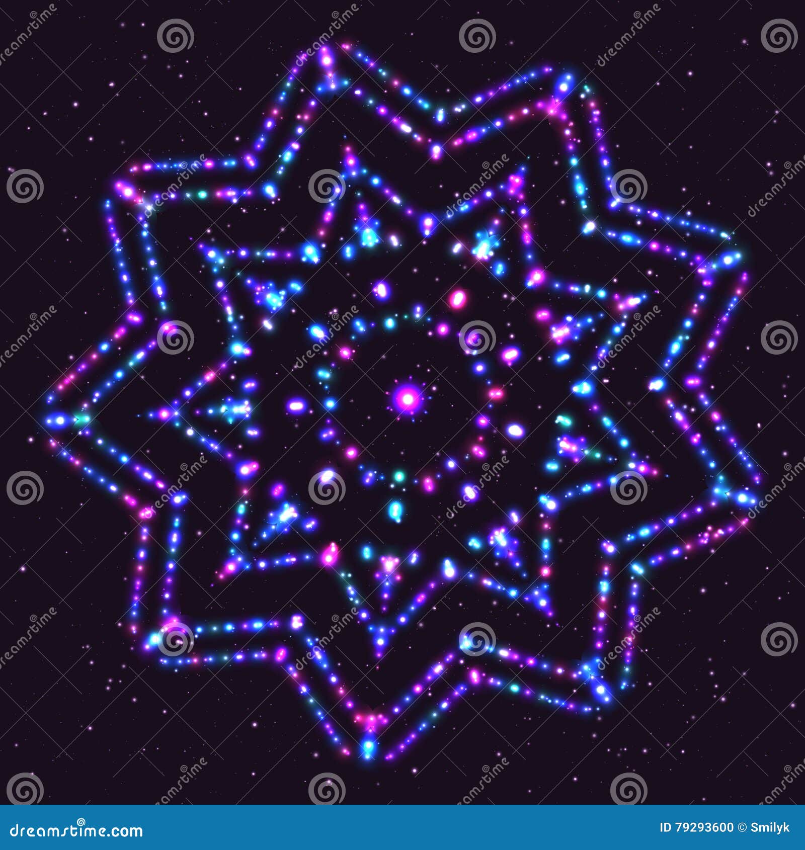 Bright Violet Shimmering Star of the Particles Stock Vector ...