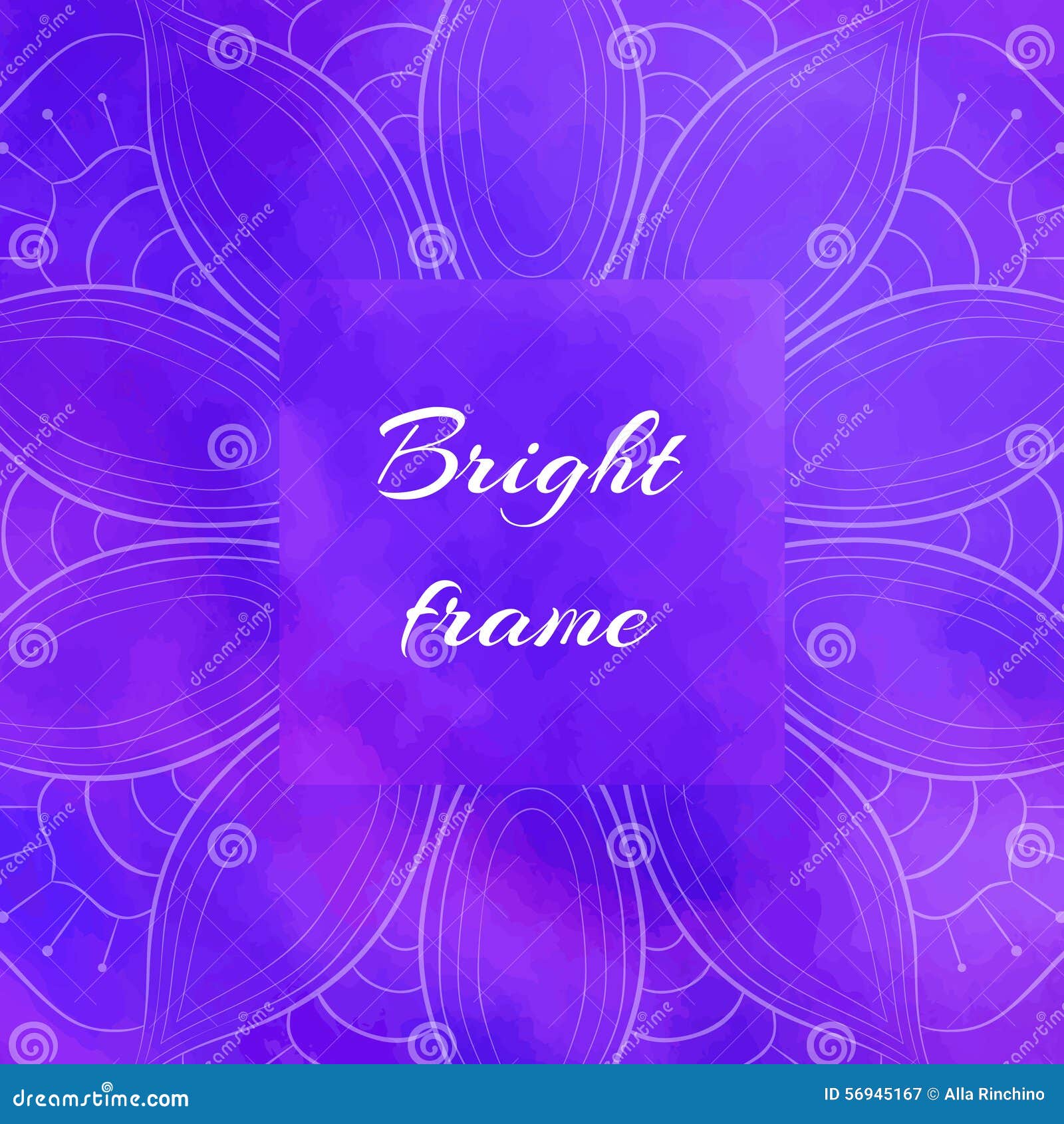Bright Violet Square Frame stock vector. Illustration of mandala - 56945167