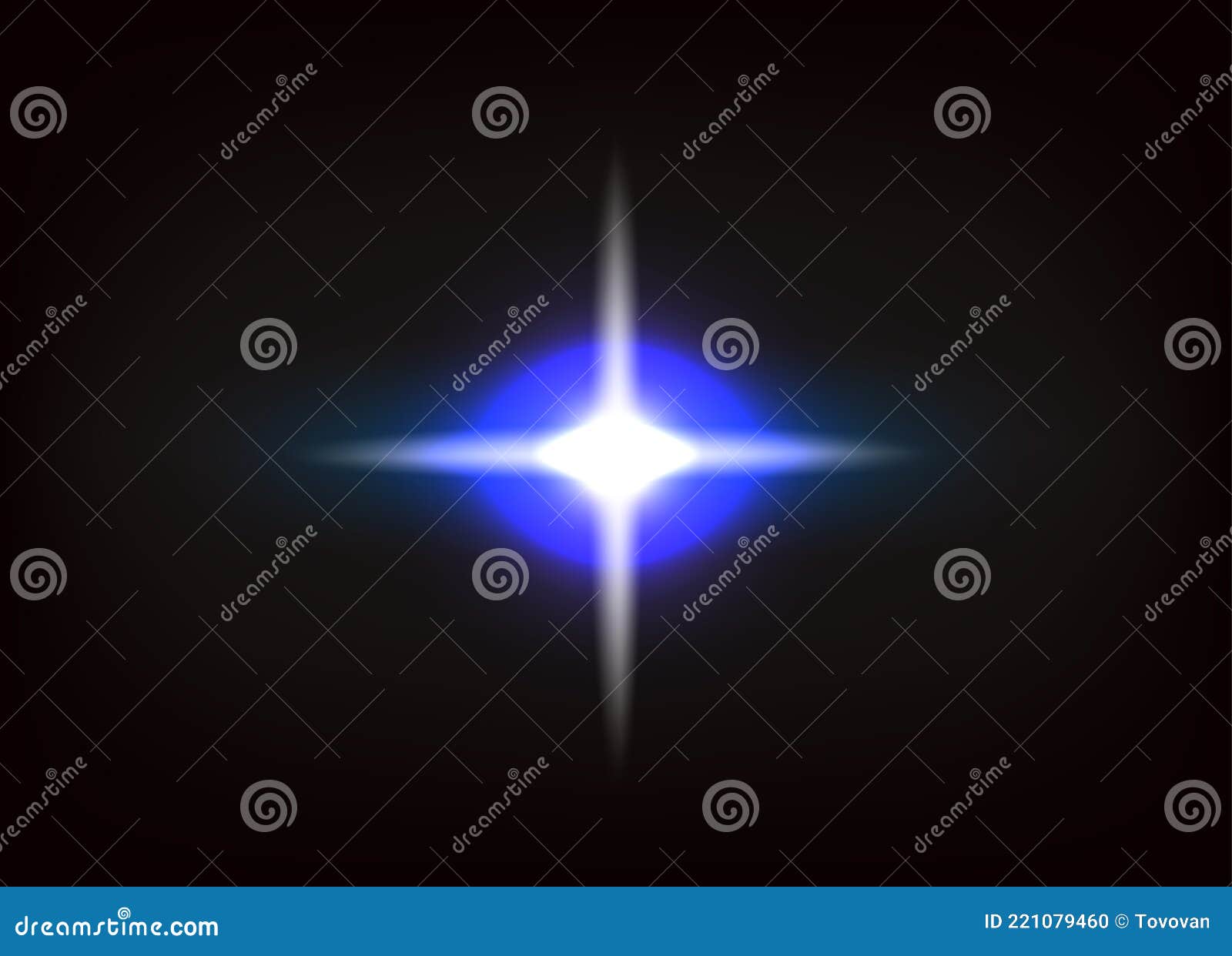 Bright Vivid Blue Flash Effect on Dark Stock Vector - Illustration of ...