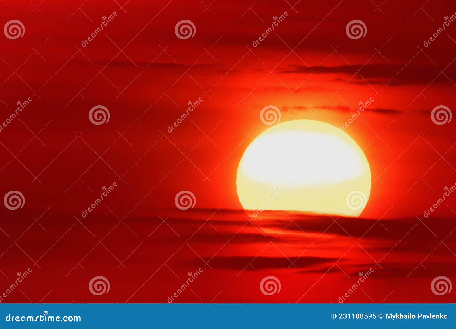 Bright Warm Sun on Sky Background. Dawn or Sunset Stock Image - Image ...