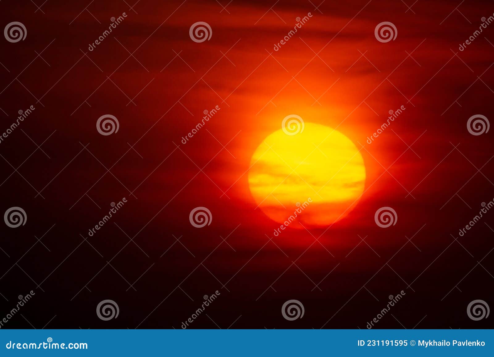 Bright Warm Sun on Sky Background. Dawn or Sunset Stock Image - Image ...