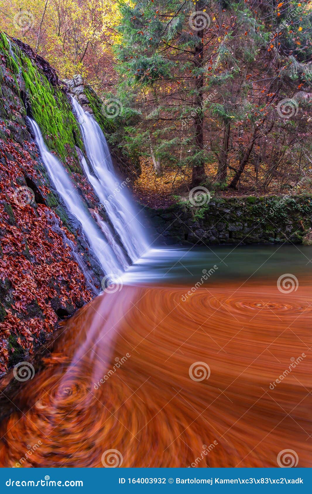 Bright Waterfall Fduring Fall. it is Colored by Orarge Colour from ...