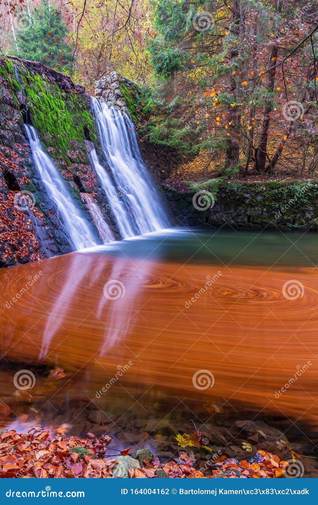 Bright Waterfall Fduring Fall. it is Colored by Orarge Colour from ...