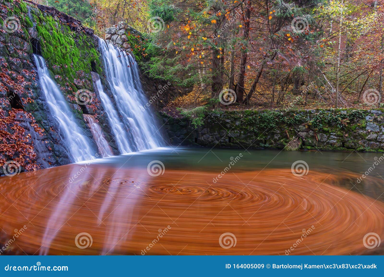 Bright Waterfall Fduring Fall. it is Colored by Orarge Colour from ...