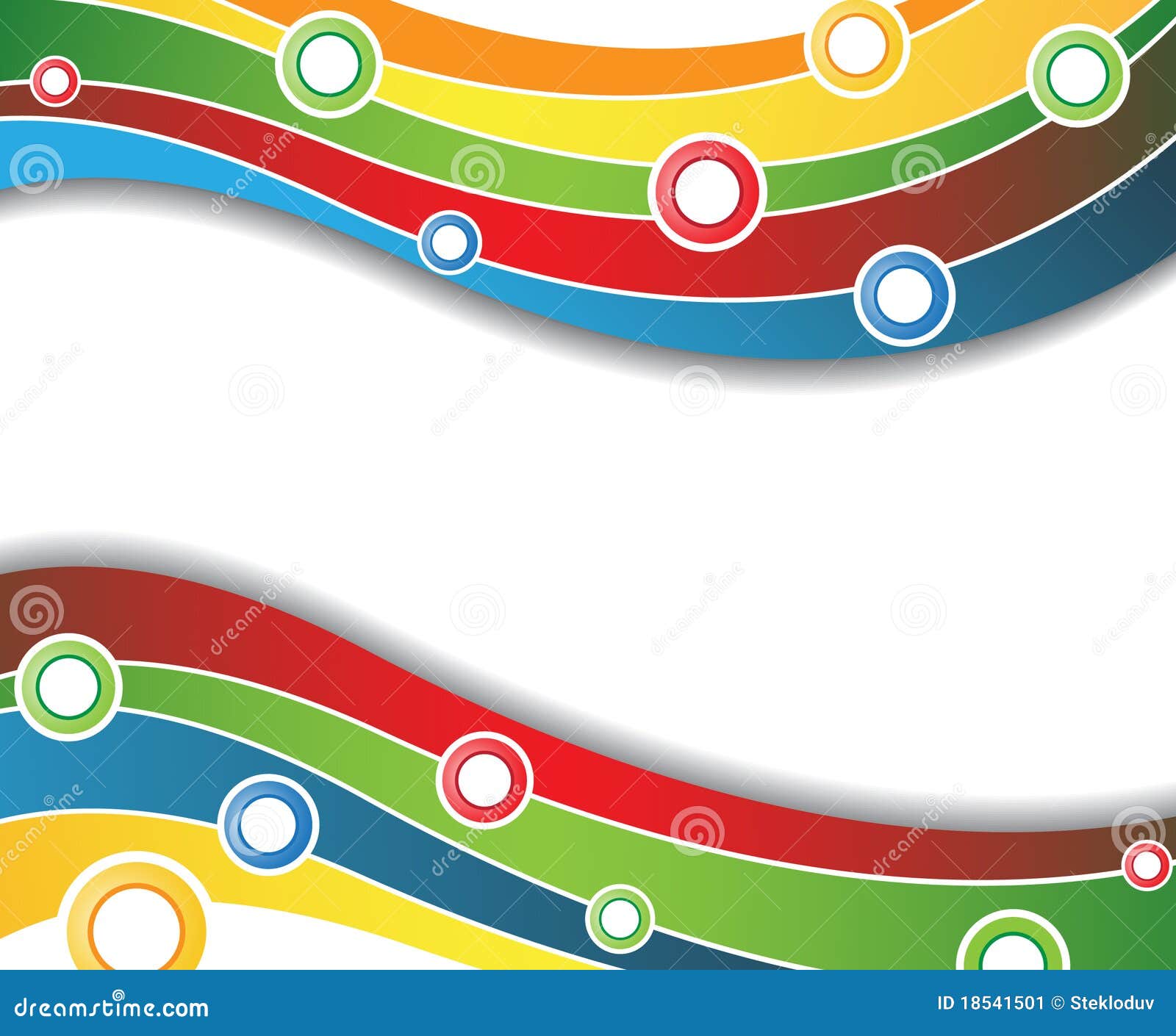 Bright wavy rainbow Frame. stock vector. Illustration of strip - 18541501