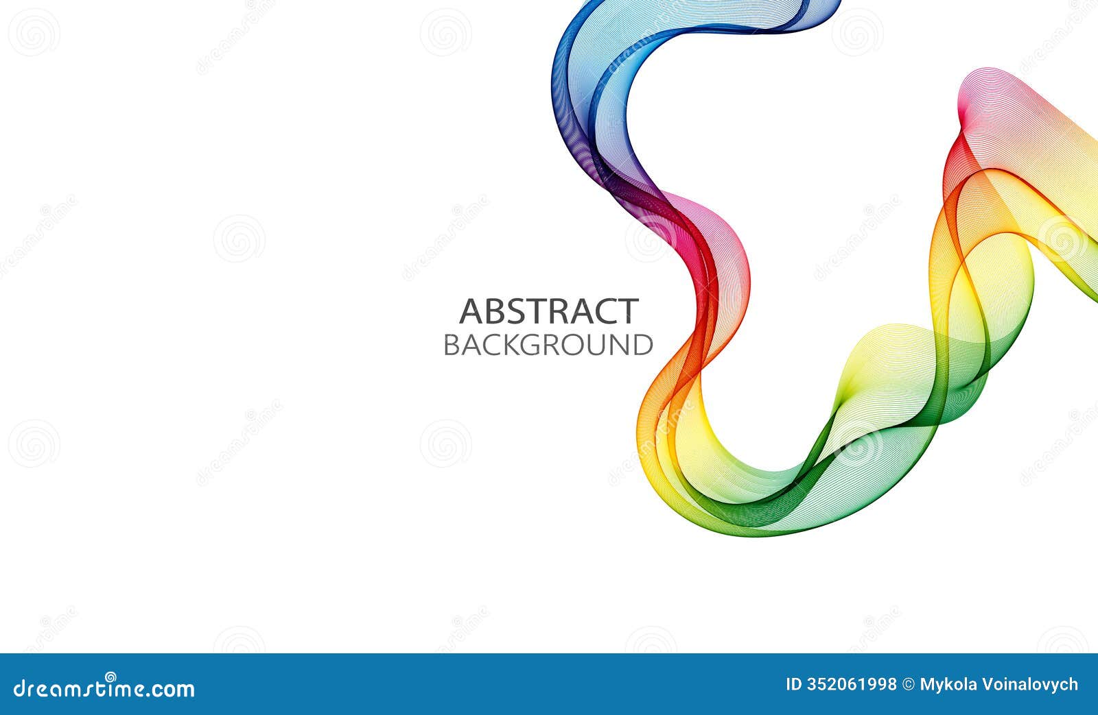 Bright Wavy Rainbow Transparent Wave on White Background Stock ...