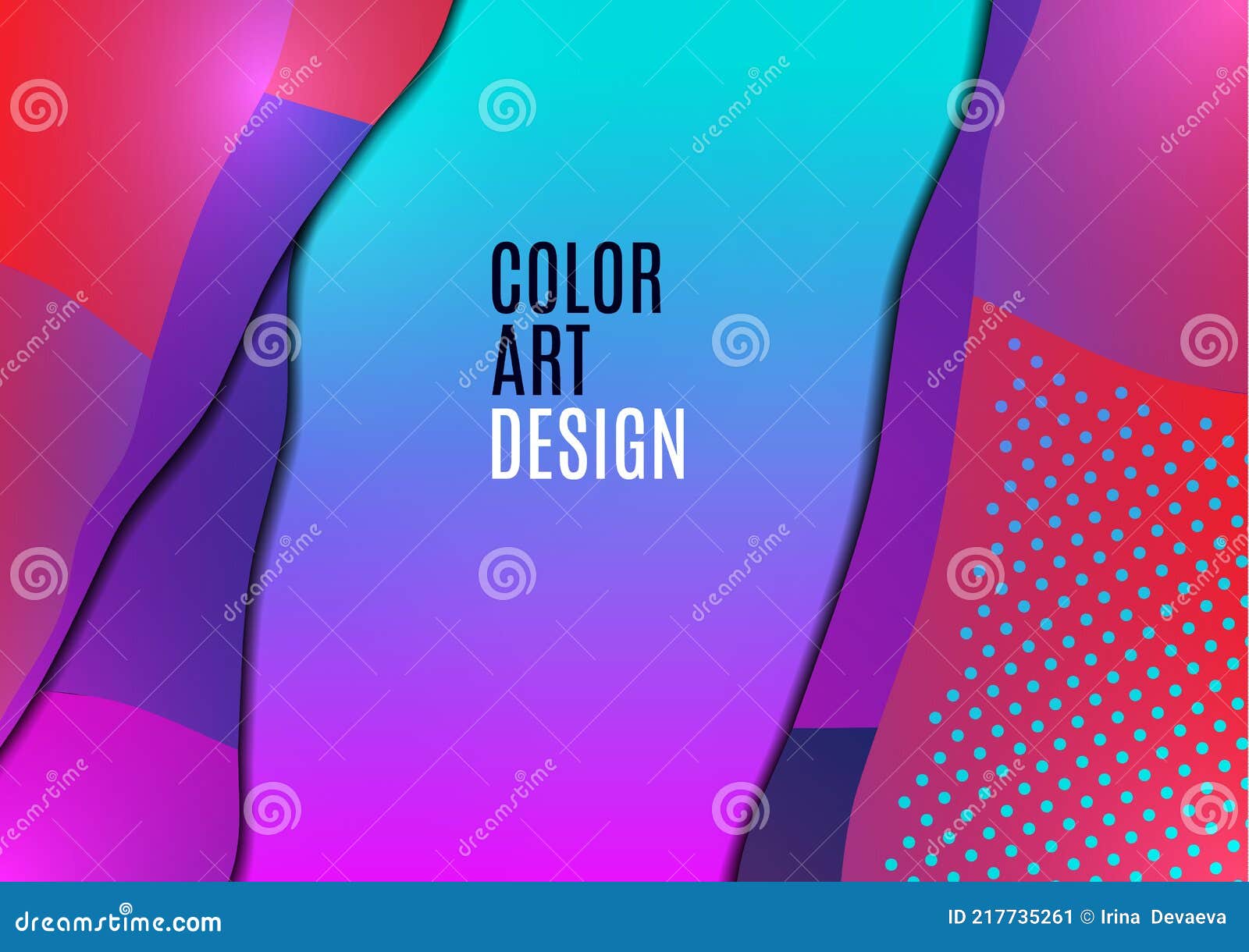 Bright Wavy Triangles. Gradient Color. Geometric Ready-made Template ...