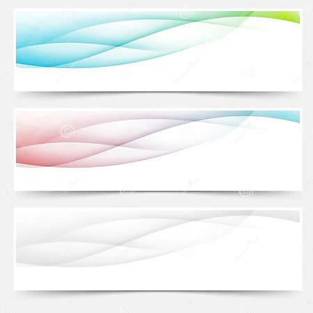 Bright Web Headers Footers Wave Swoosh Stock Vector - Illustration of ...