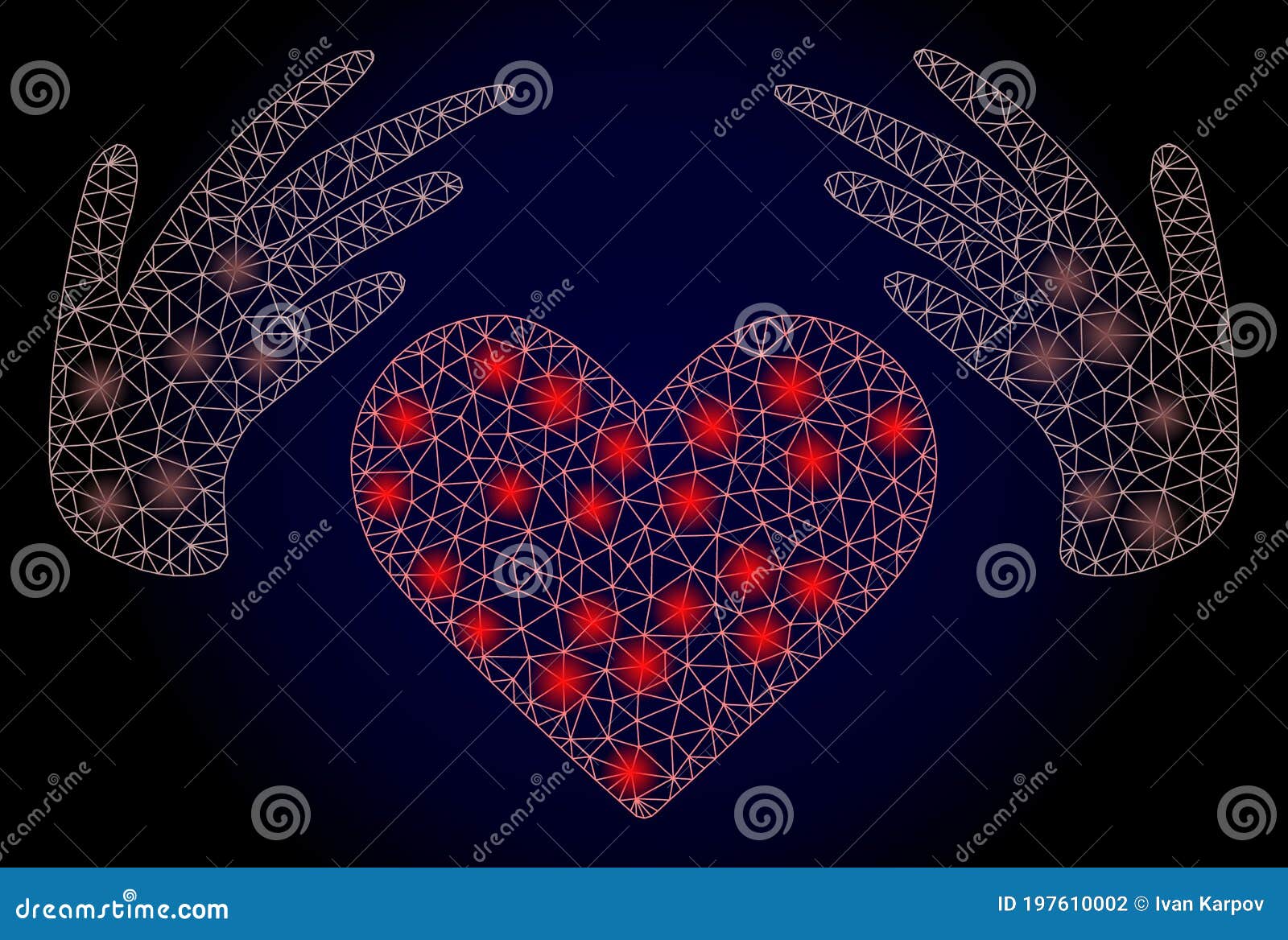 Bright Web Mesh Handmade Love with Lightspots Stock Vector ...