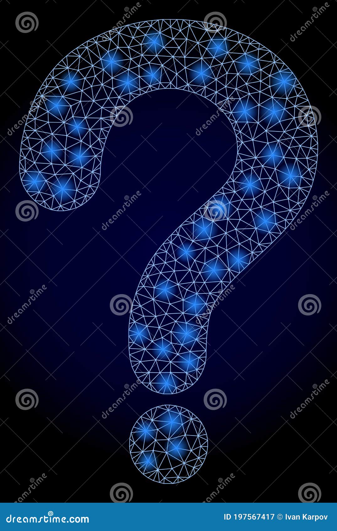 Bright Web Mesh Question Mark with Lightspots Stock Vector ...