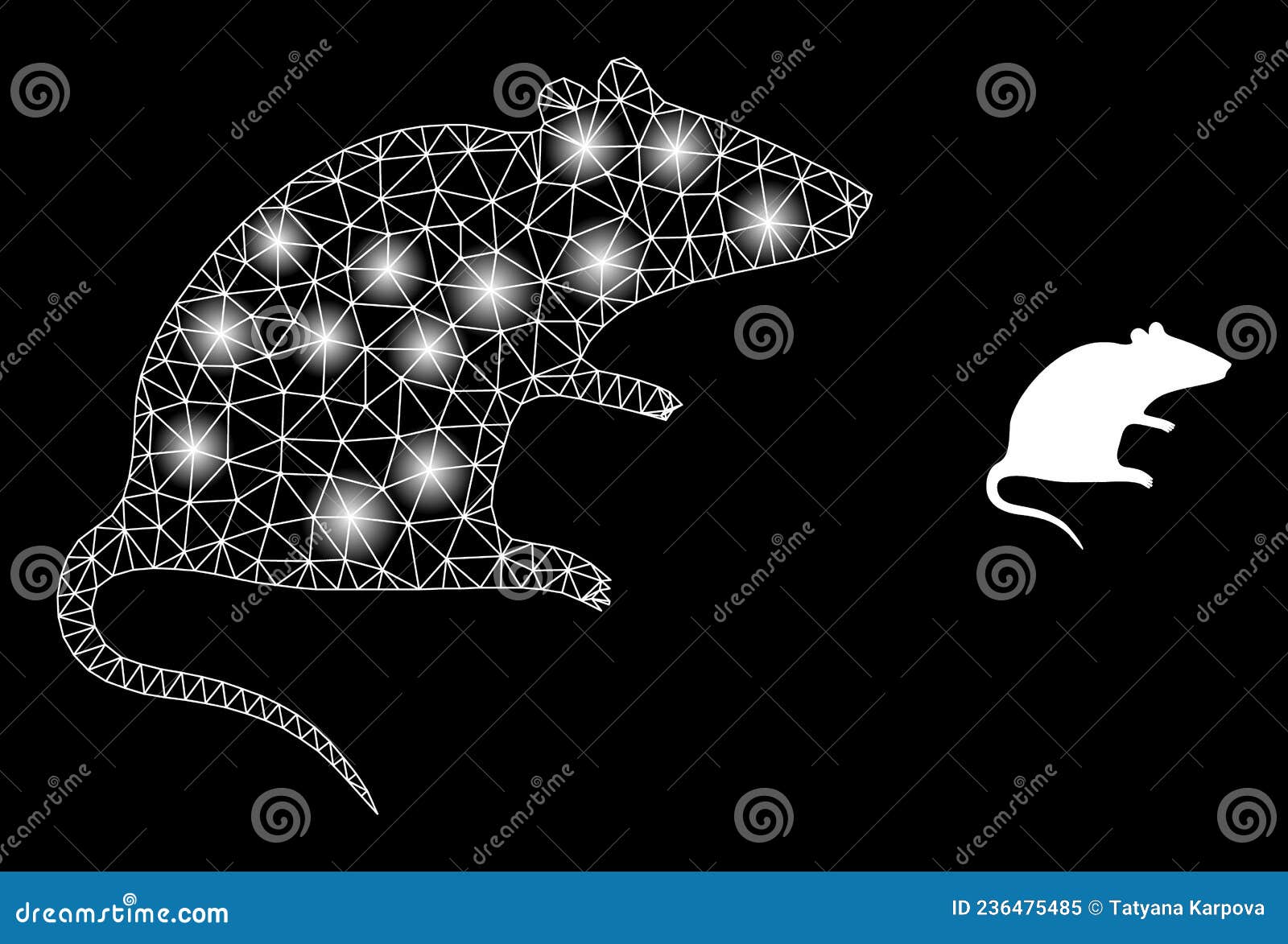 Bright Web Mesh Rat Icon with Sparkles Stock Vector - Illustration of ...