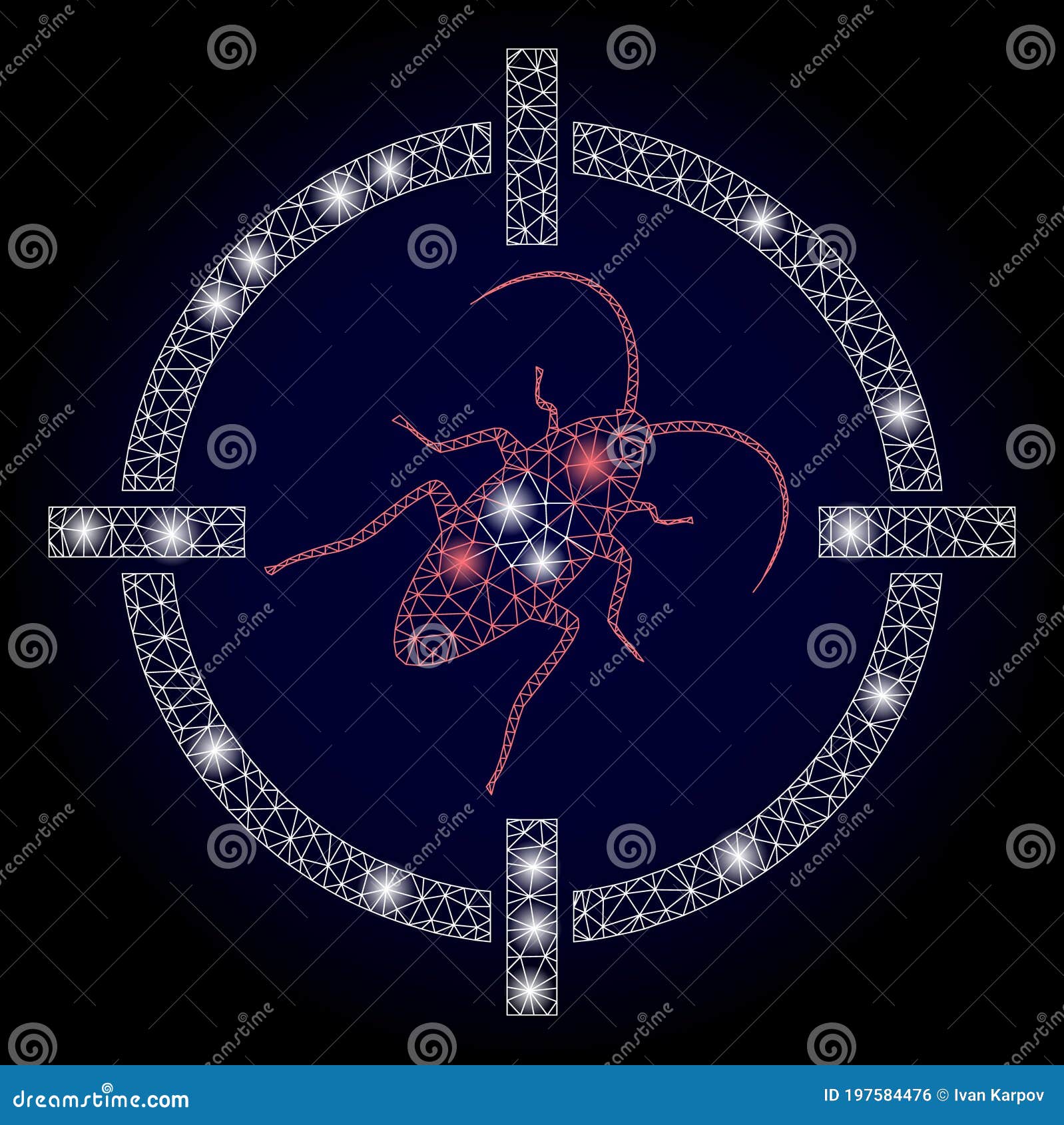 Bright Web Mesh Target Cockroach with Lightspots Stock Vector ...