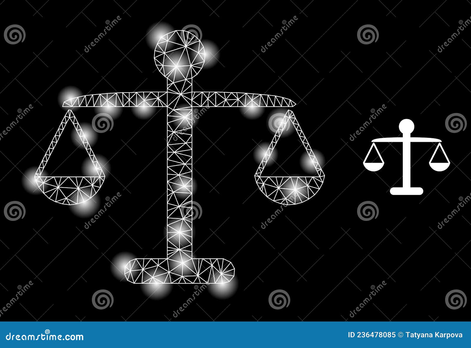 Bright Web Mesh Weight Balance Icon with Glare Spots Stock Vector ...