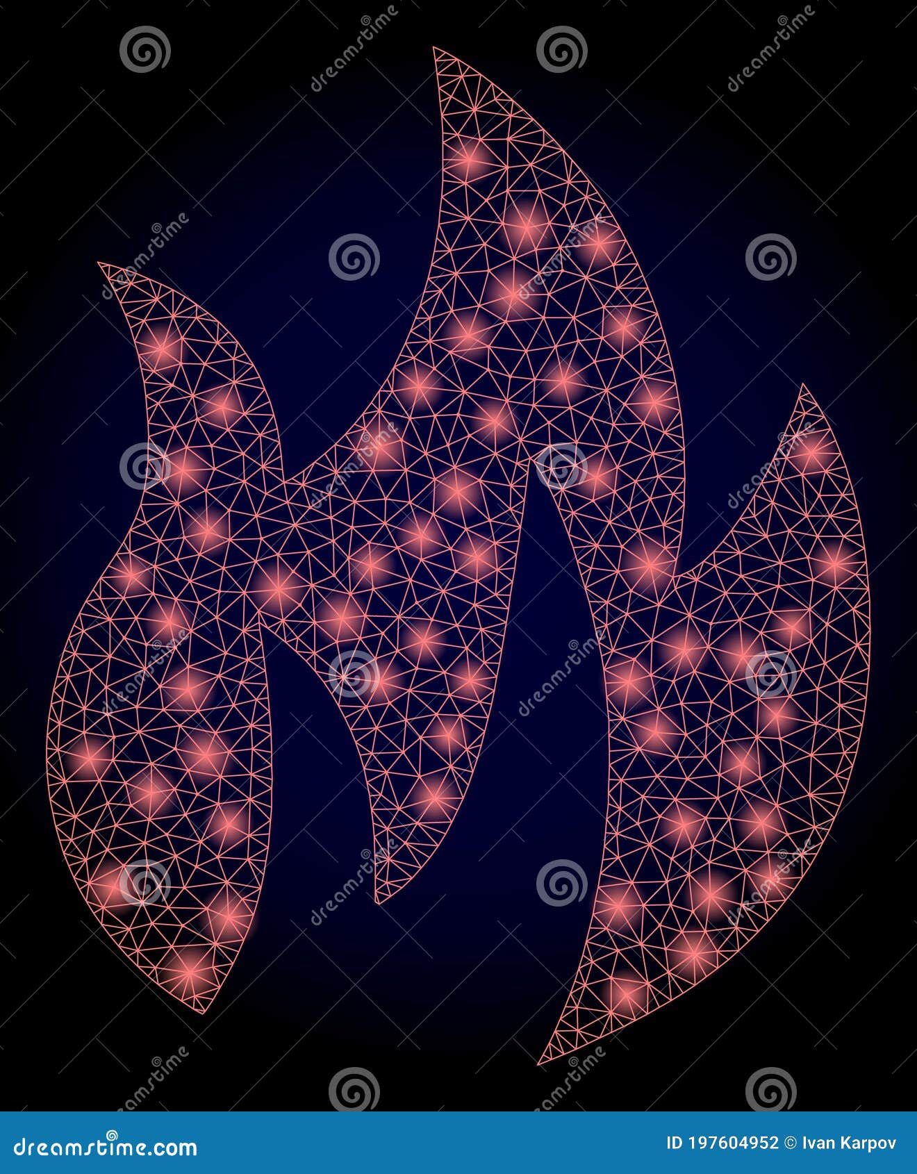 Bright Web Net Fire with Lightspots Stock Vector - Illustration of ...