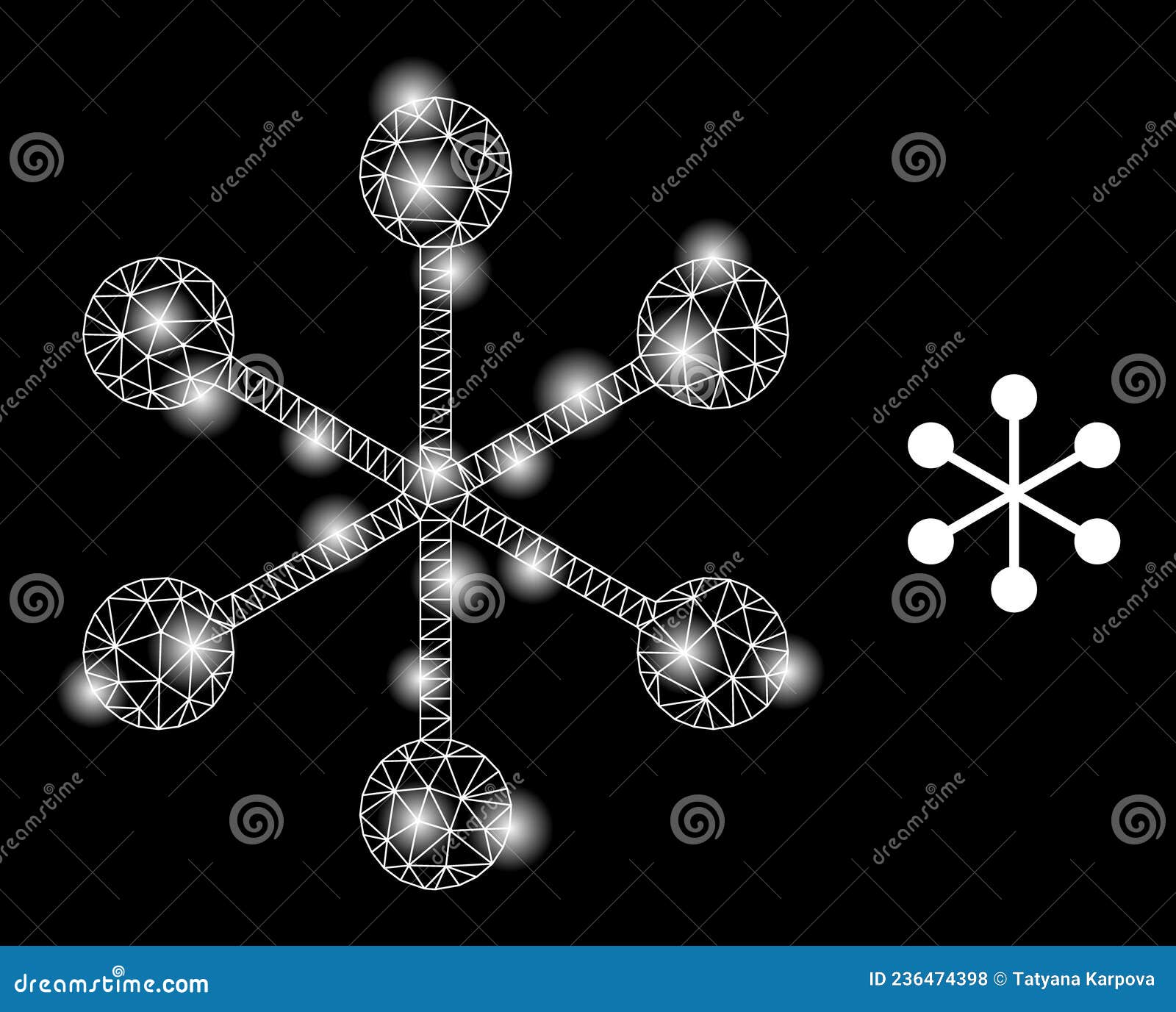 Bright Web Network Net Structure Icon with Glare Spots Stock Vector ...