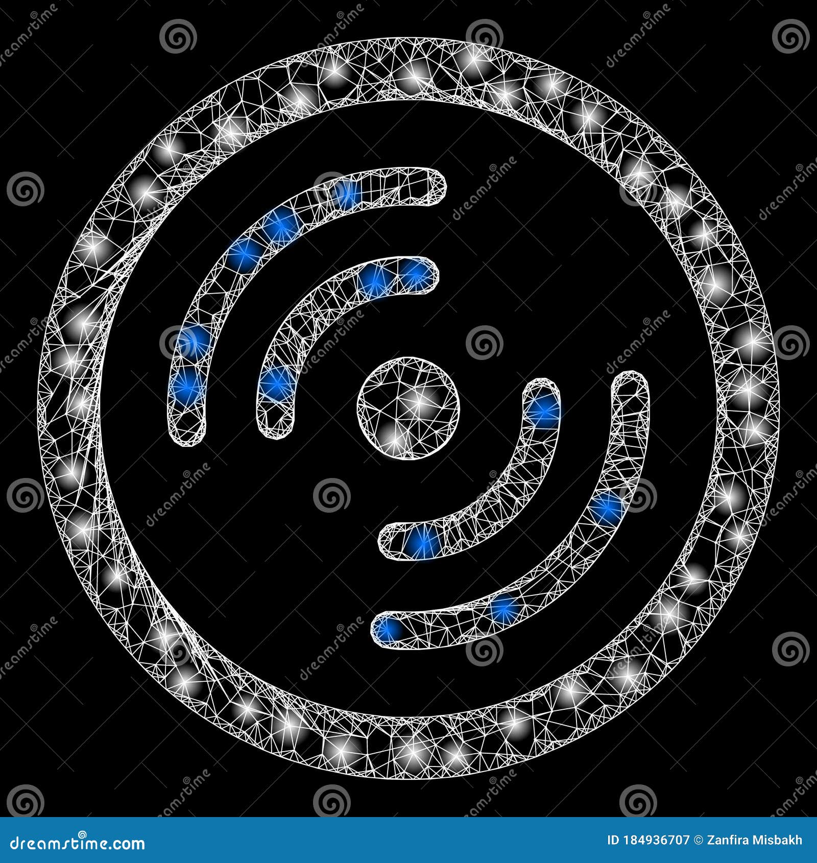 Bright Web Network Rotor Rotation with Glare Spots Stock Vector ...