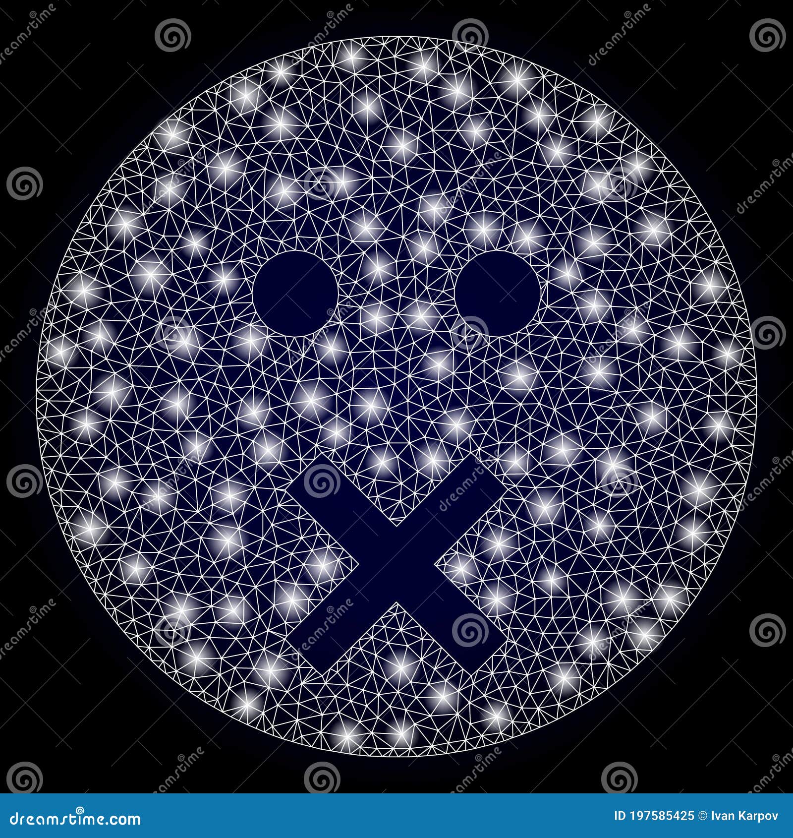 Bright Web Network Silence Smiley with Glare Spots Stock Vector ...