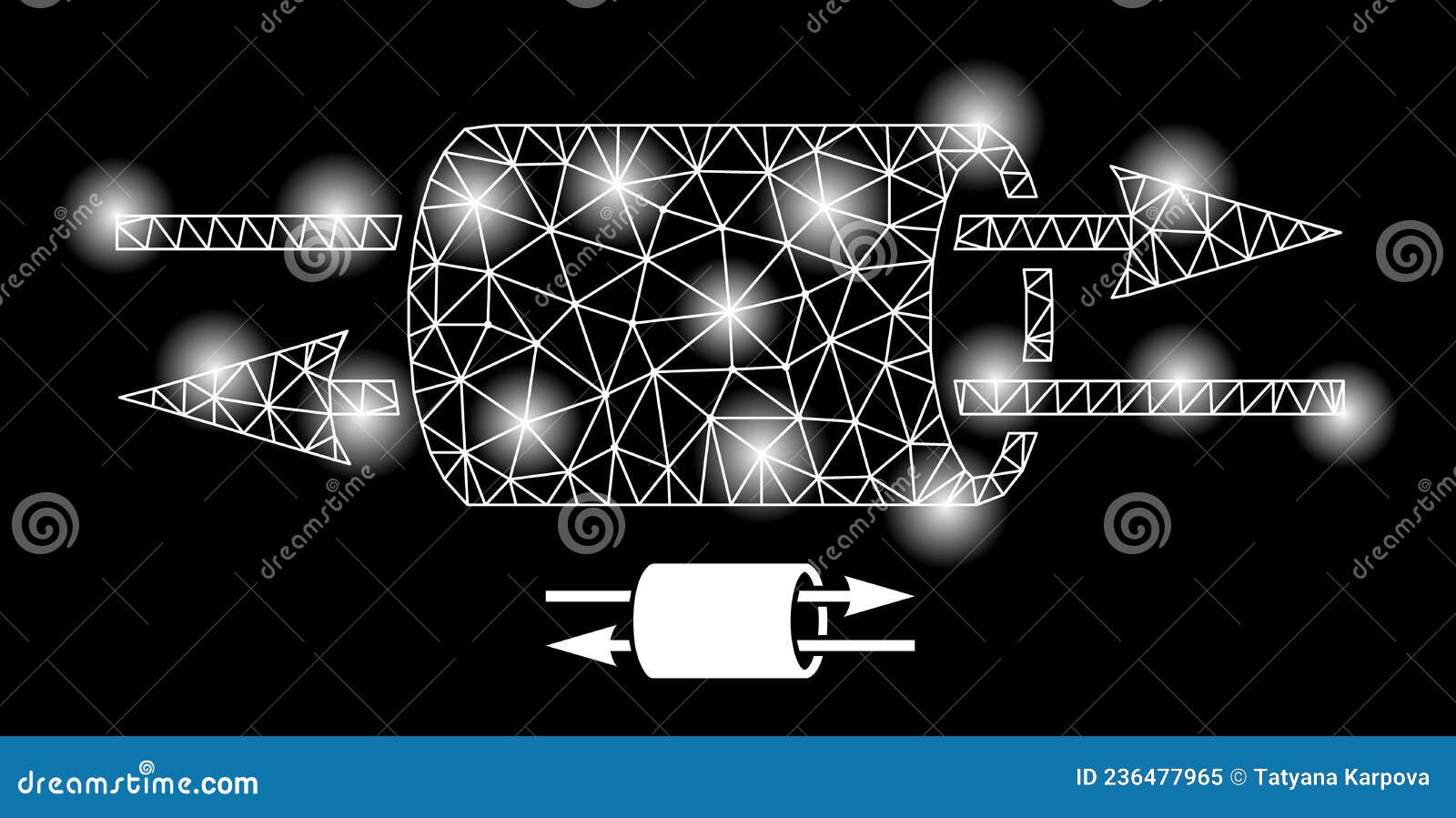 Bright Web Network VPN Pipe Icon with Light Spots Stock Vector ...