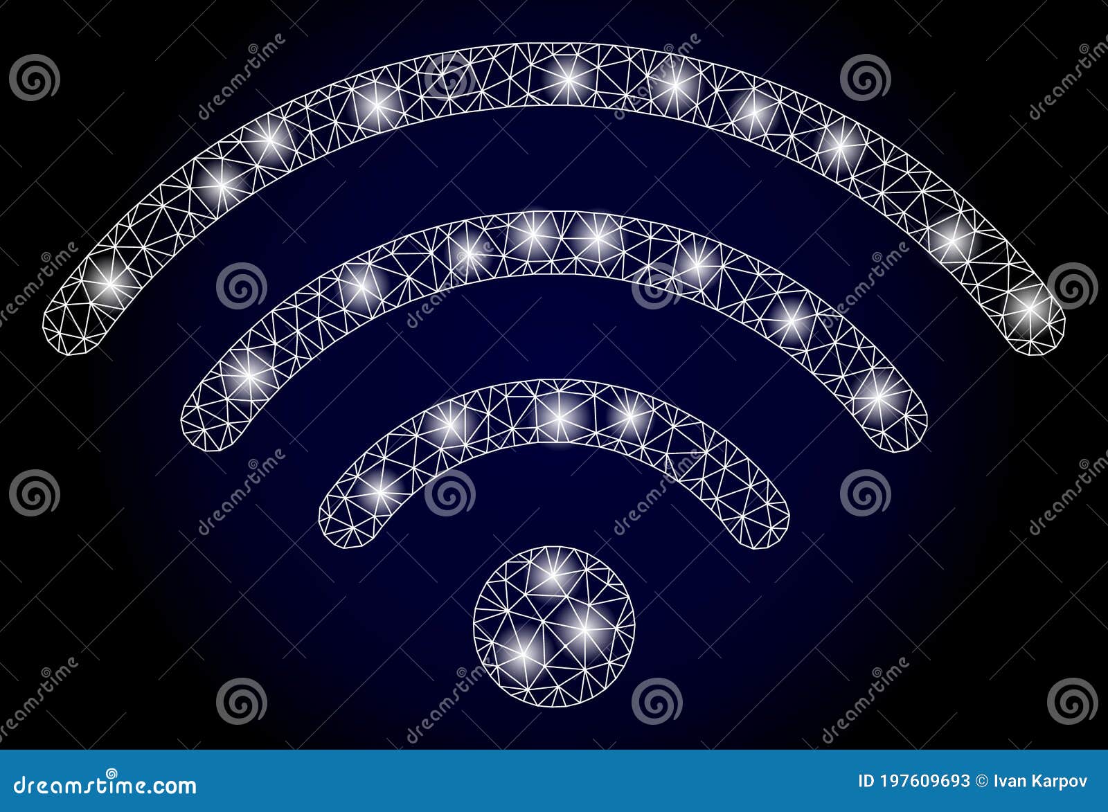 Bright Web Network Wi-Fi Source with Light Spots Stock Vector ...