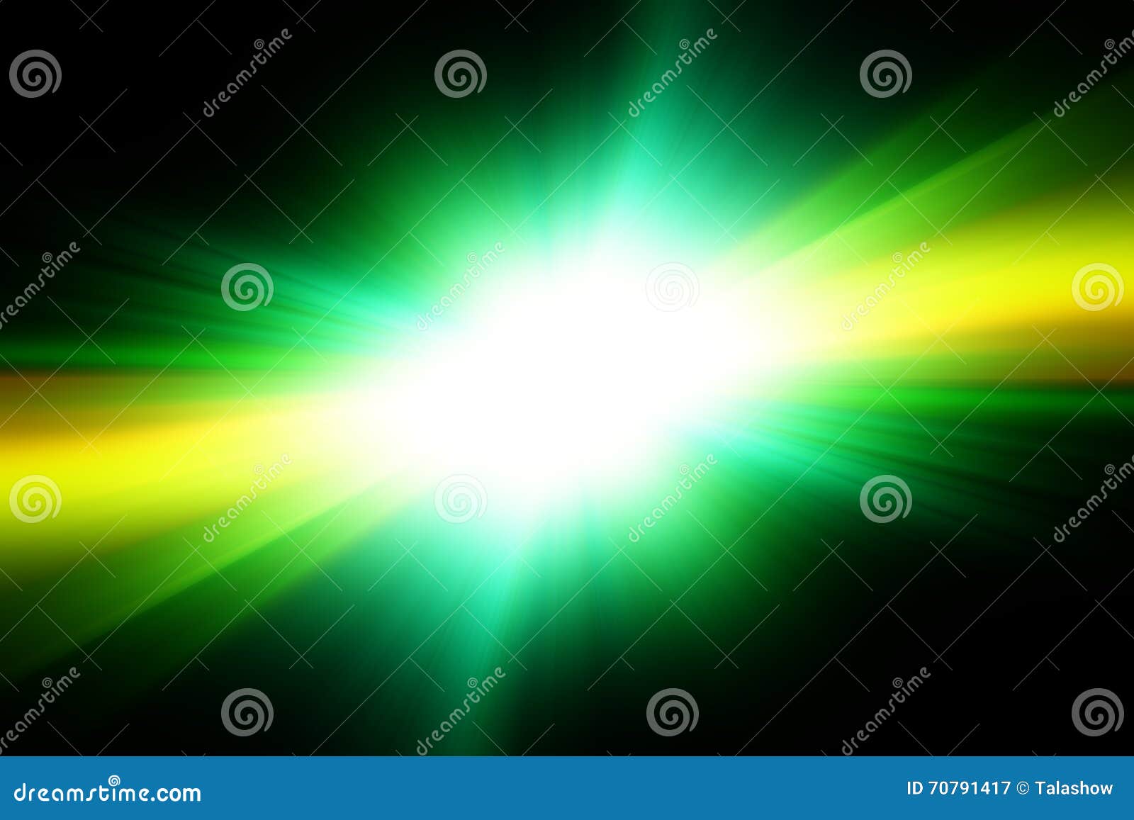 Bright White Flash on a Green and Black Background. Stock Image - Image ...