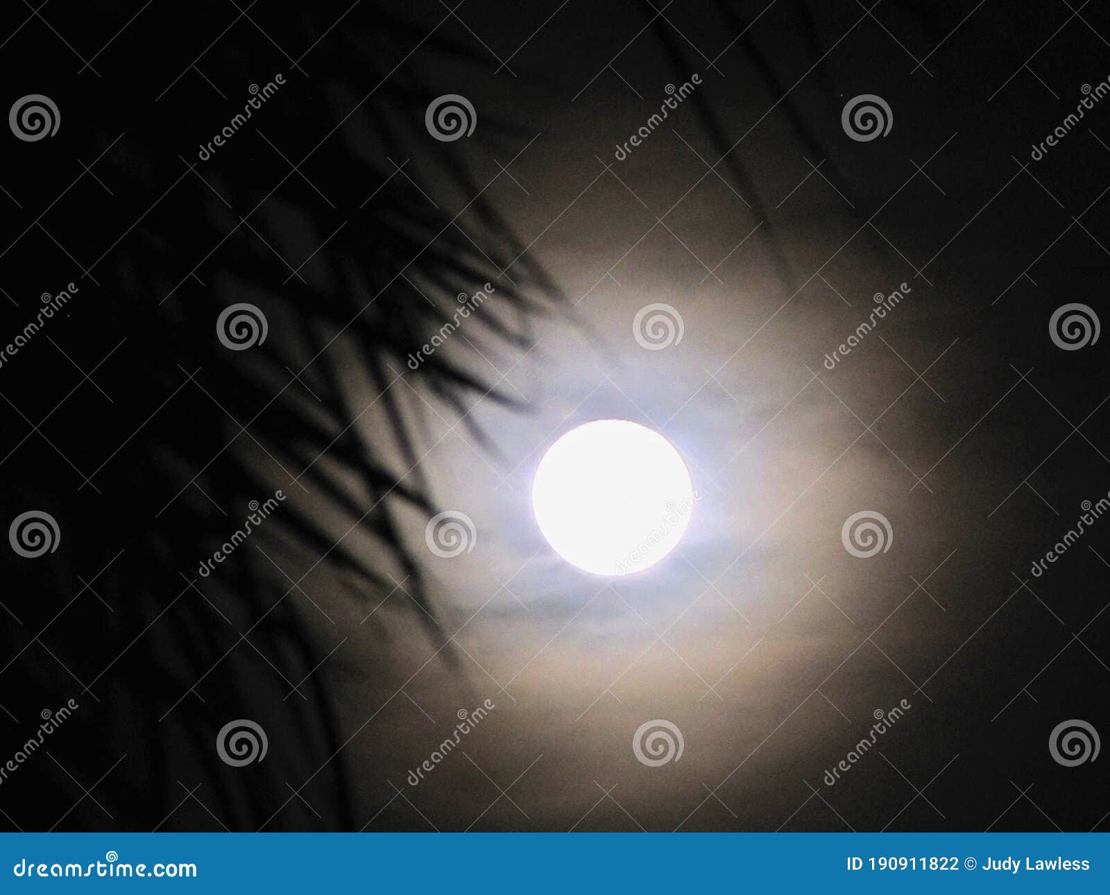 Full Moon Framed by Light and Shadows Stock Photo - Image of full ...