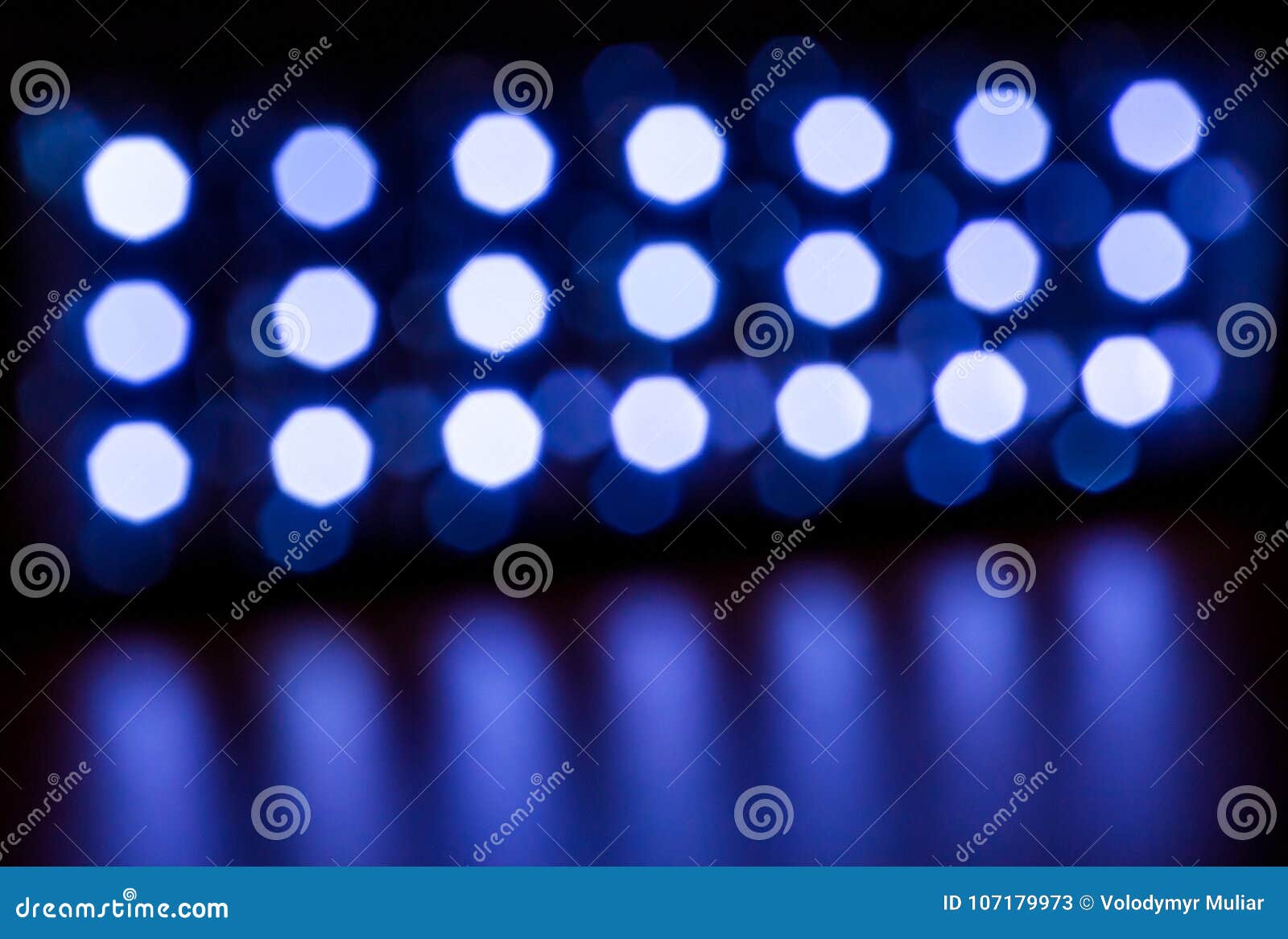 Bright White Fuzzy Lights Glow and Shine on a Dark Background_ Stock ...